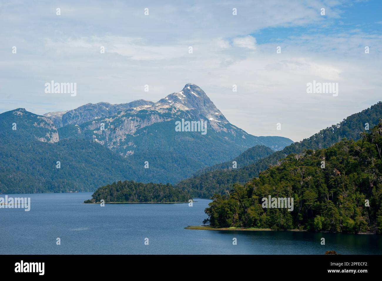 Lake Espejo Chico as seen from the Seven lakes Road, Ruta 40, Neuquén ...