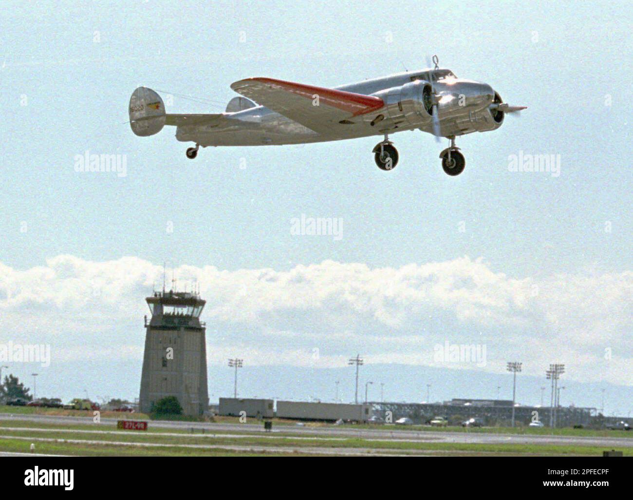Linda Finch, of San Antonio, flies her Lockheed Electra 10E airplane ...