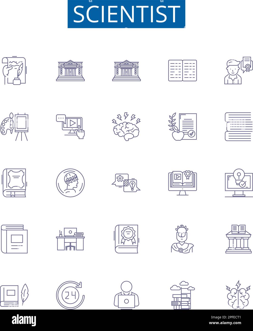 Scientist line icons signs set. Design collection of Scientist ...