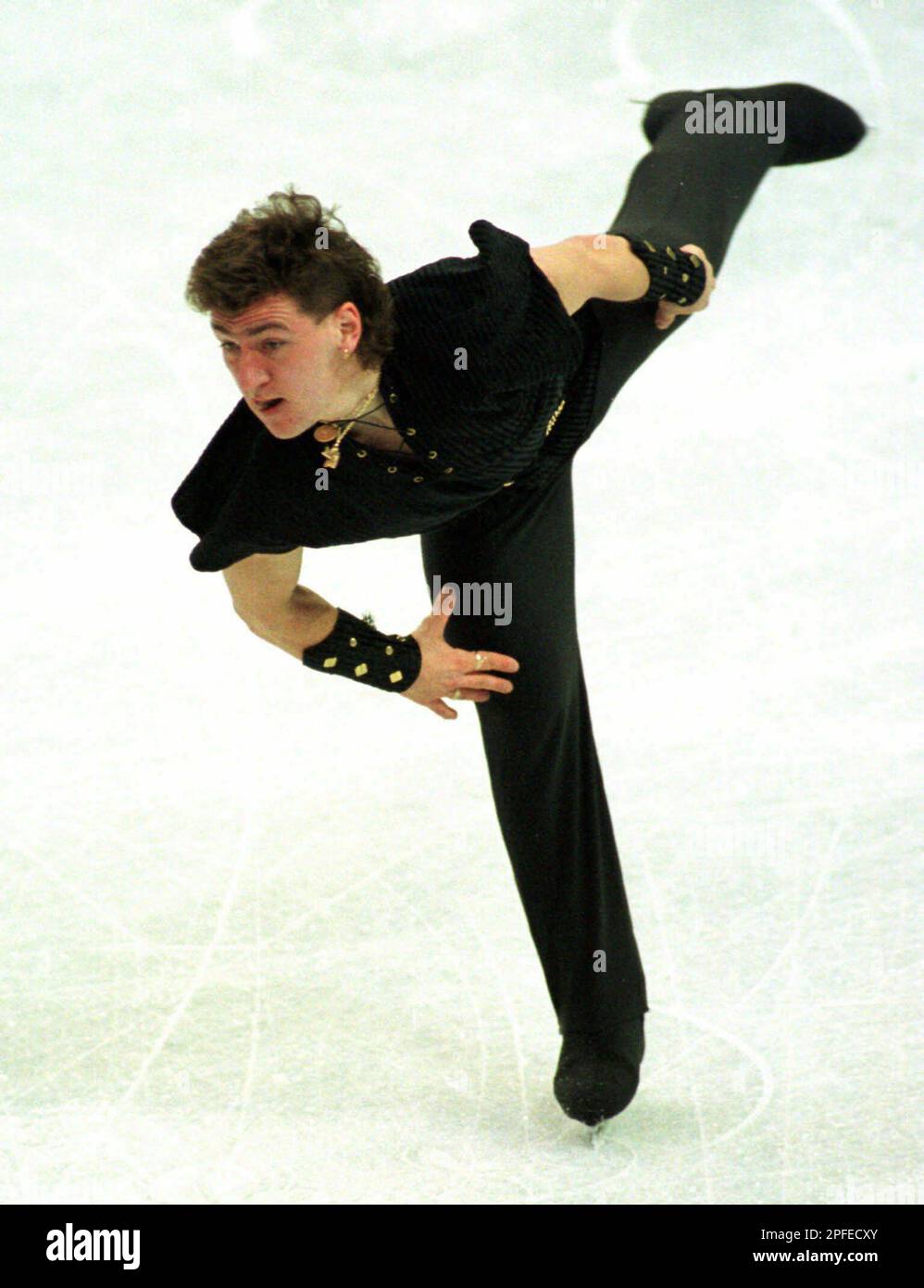 Canadian Elvis Stojko competes in the men's qualifying round at the ...