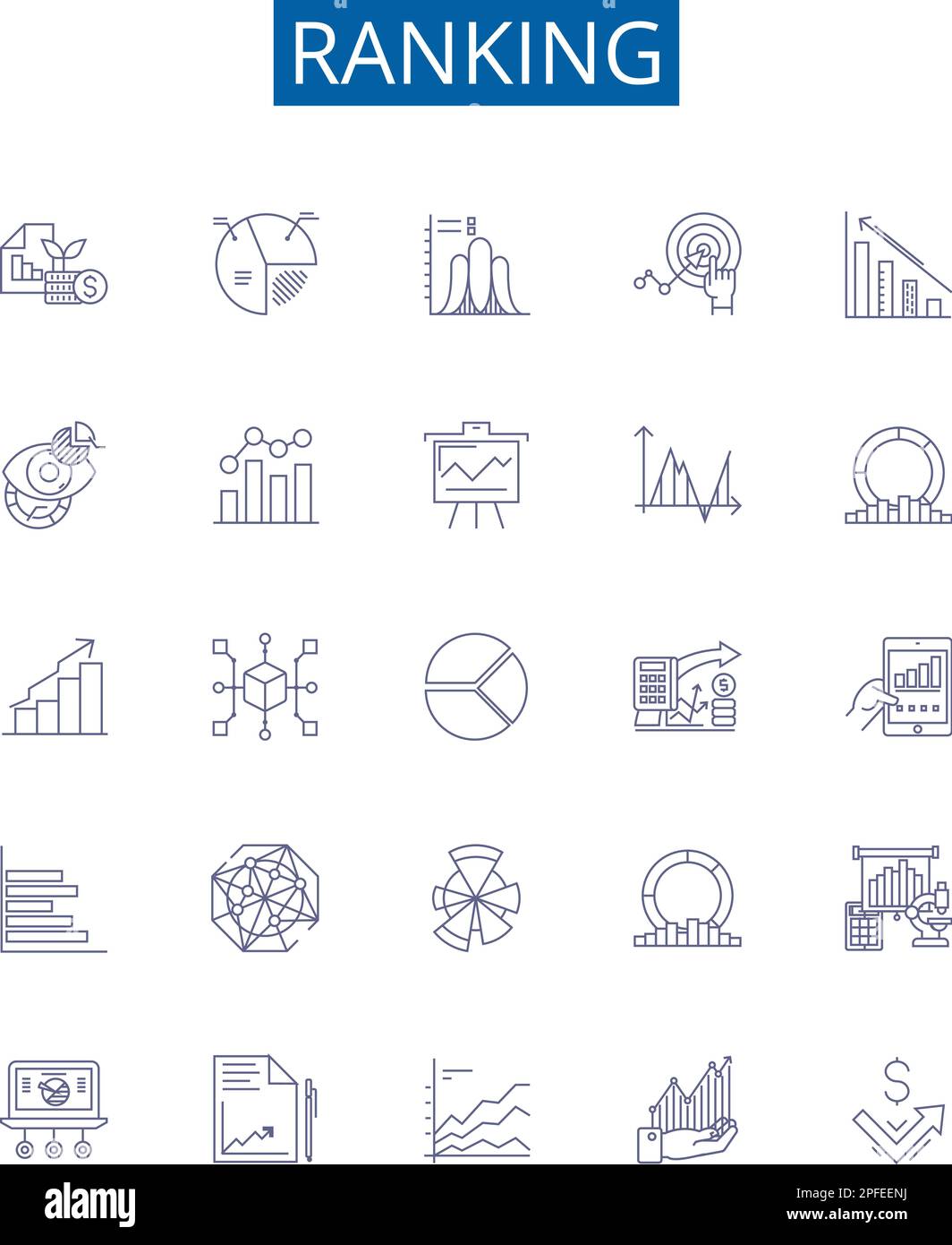 Ranking line icons signs set. Design collection of Ranking, Rank, Place ...