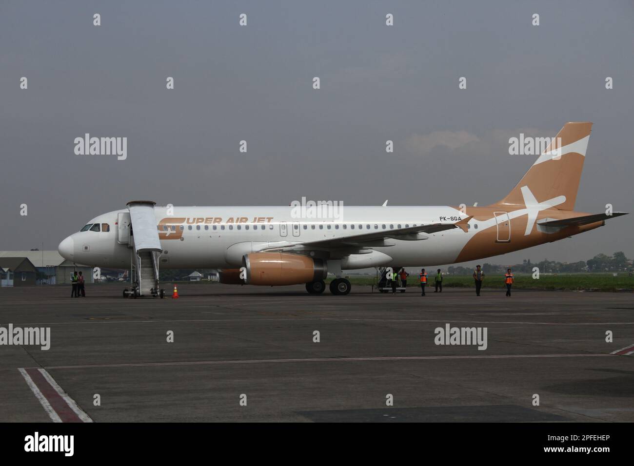 Bandung, West Java, Indonesia. 17th Mar, 2023. A Super Air Jet aircraft ...