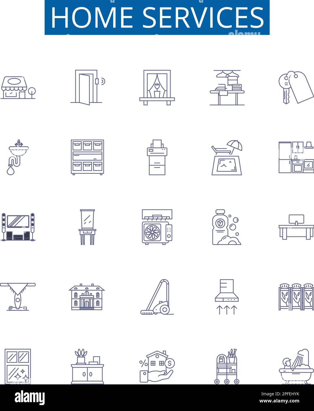 Home services line icons signs set. Design collection of Homecare ...