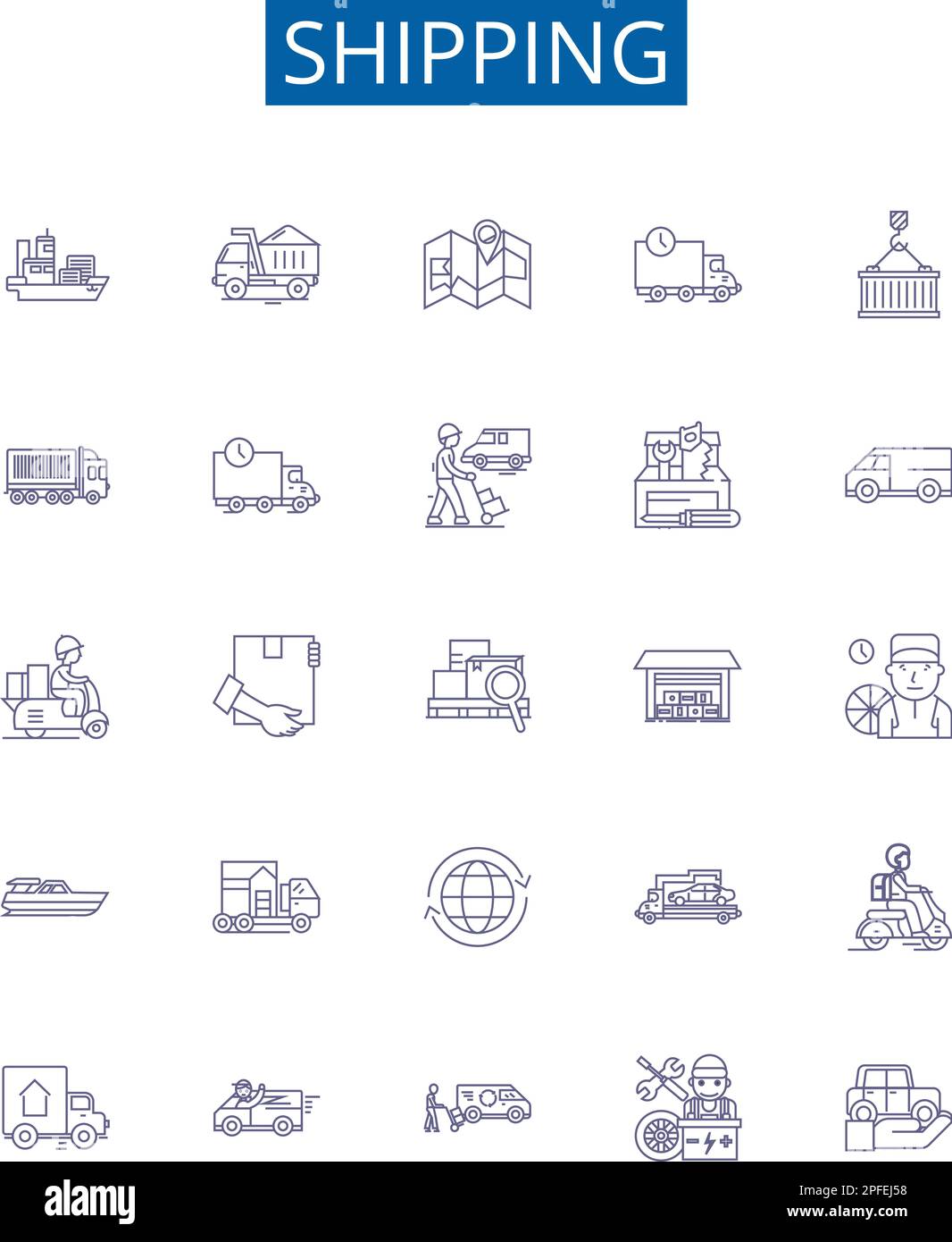 Shipping line icons signs set. Design collection of Dispatch, Delivery, Logistics, Freight ...