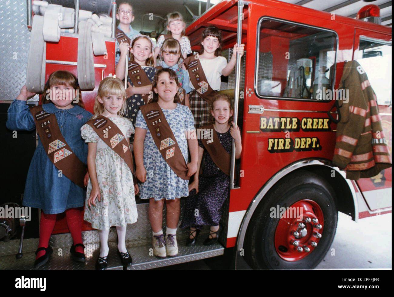 Brownie Troop 294, honored for cooking meals for the Battle Creek Fire ...