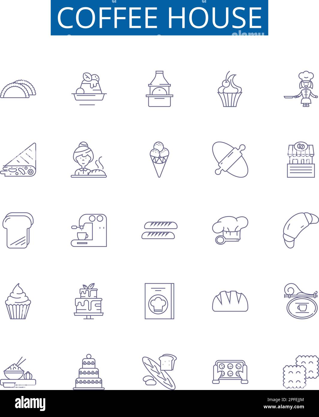 Coffee house line icons signs set. Design collection of Cafe, Coffee, Shop, Latte, Espresso ...