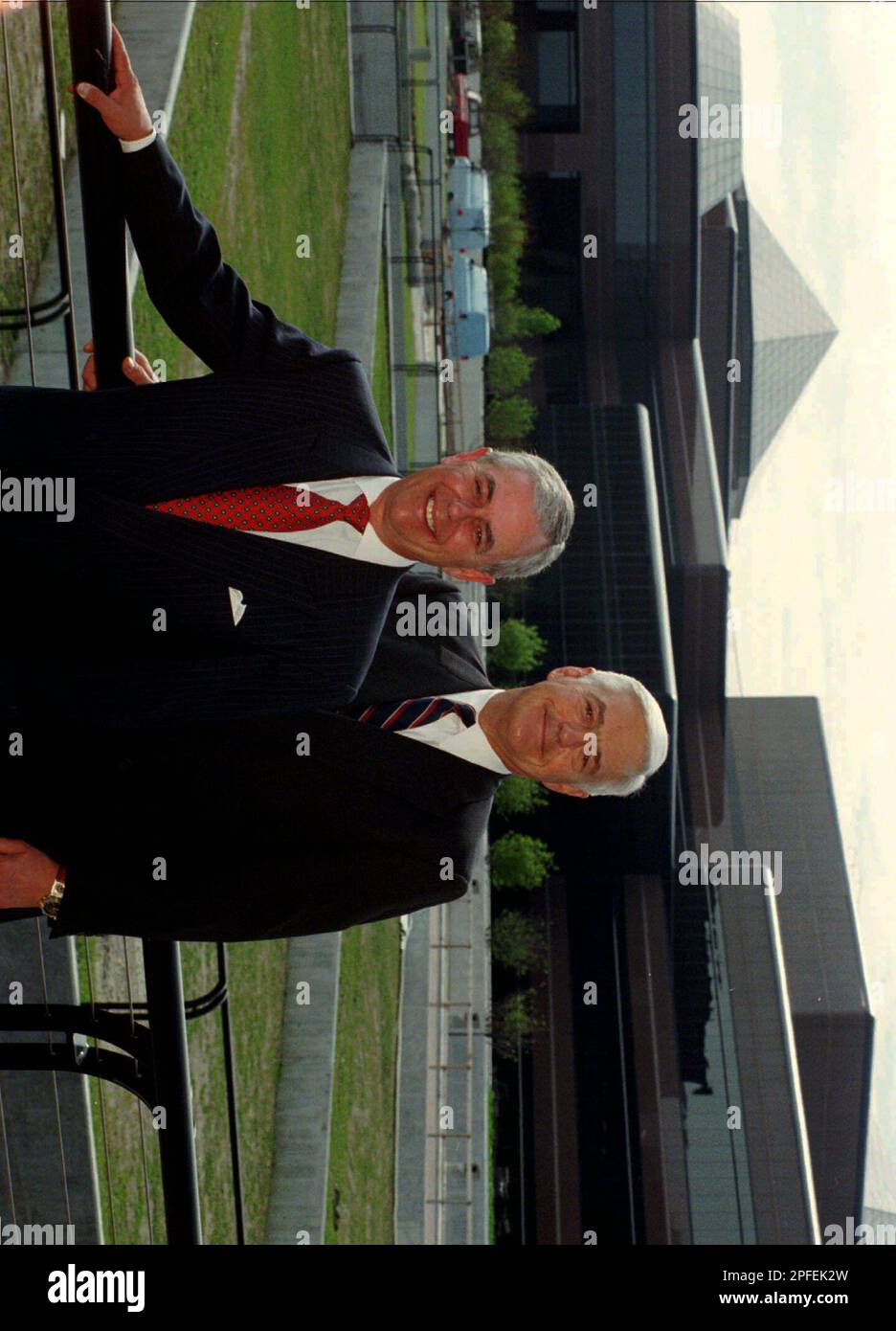 Chrysler Chairman Robert Eaton, left, and President Bob Lutz pose ...