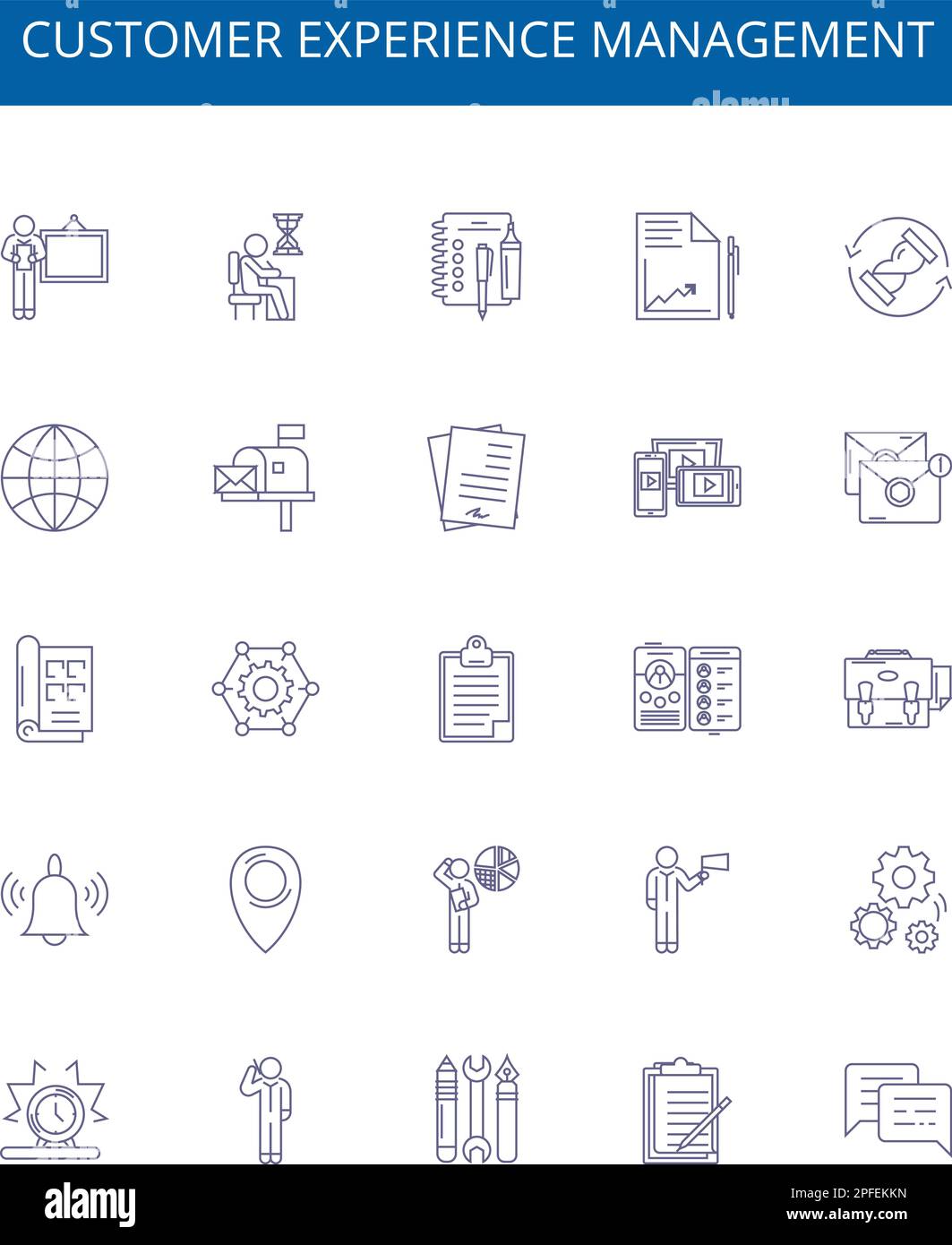Customer experience management line icons signs set. Design collection ... Customer experience management line icons signs set. Design collection ...