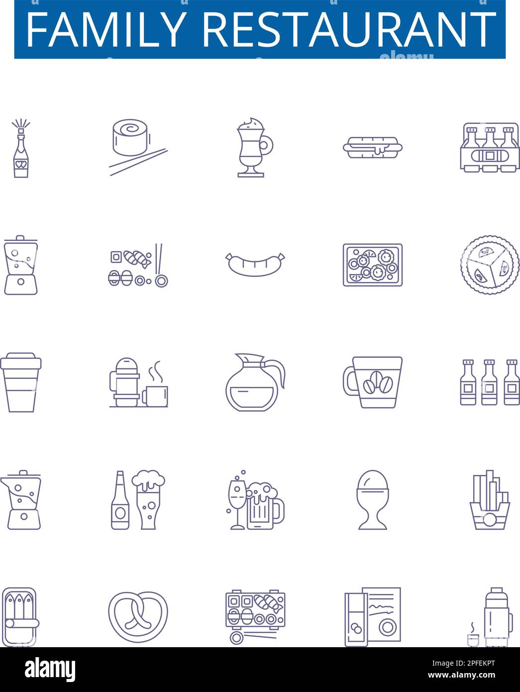 Family restaurant line icons signs set. Design collection of family, restaurant, dining, eatery ...