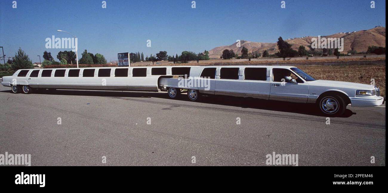 A 72-foot limousine rolls off the manufacturer's lot in Riverside ...