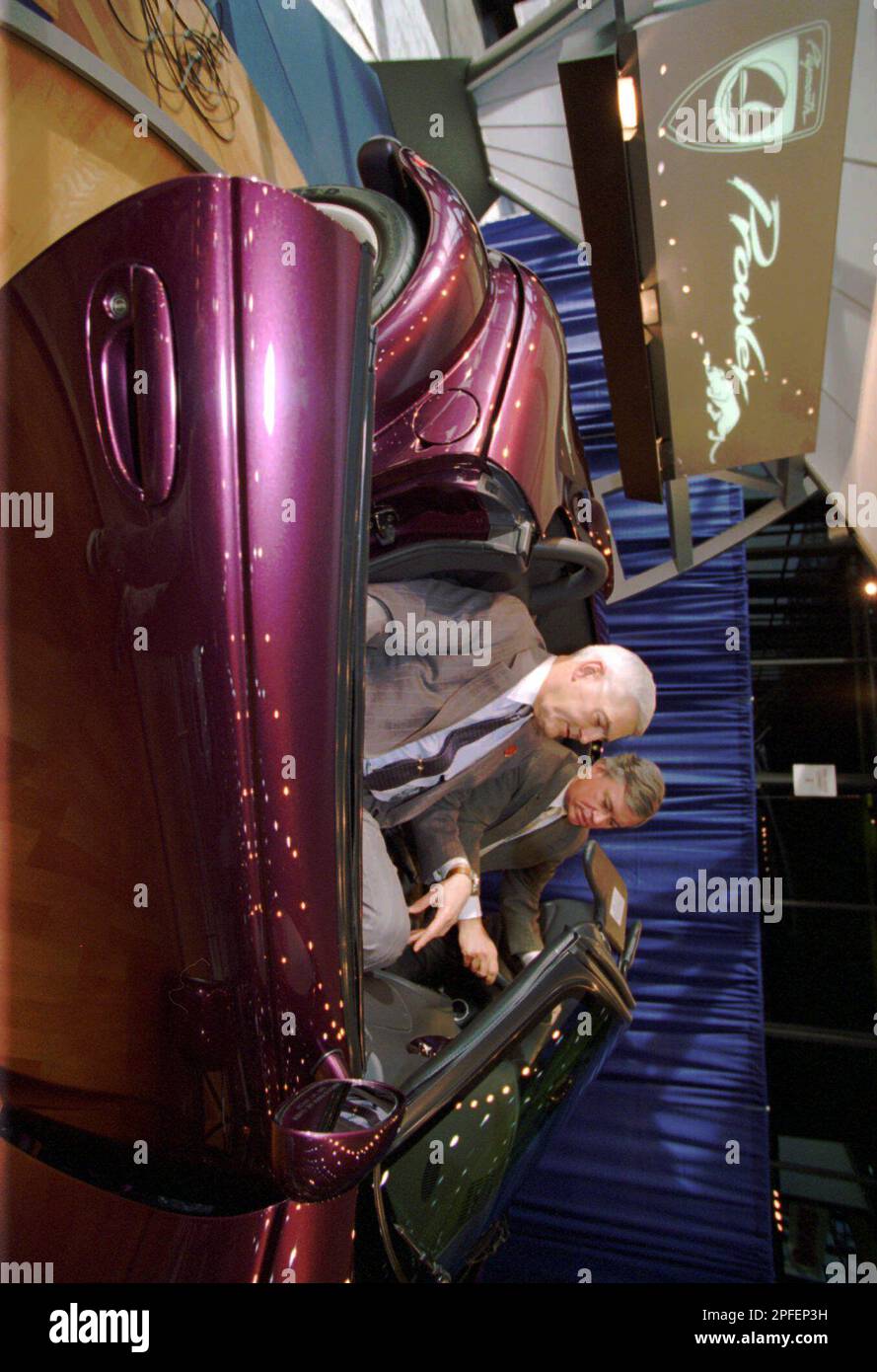 Chrysler President Robert Lutz, left, and Tom Gale, vice president of ...