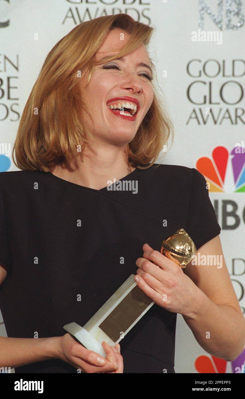 Emma Thompson is all smiles after winning the award for Best Screenplay ...