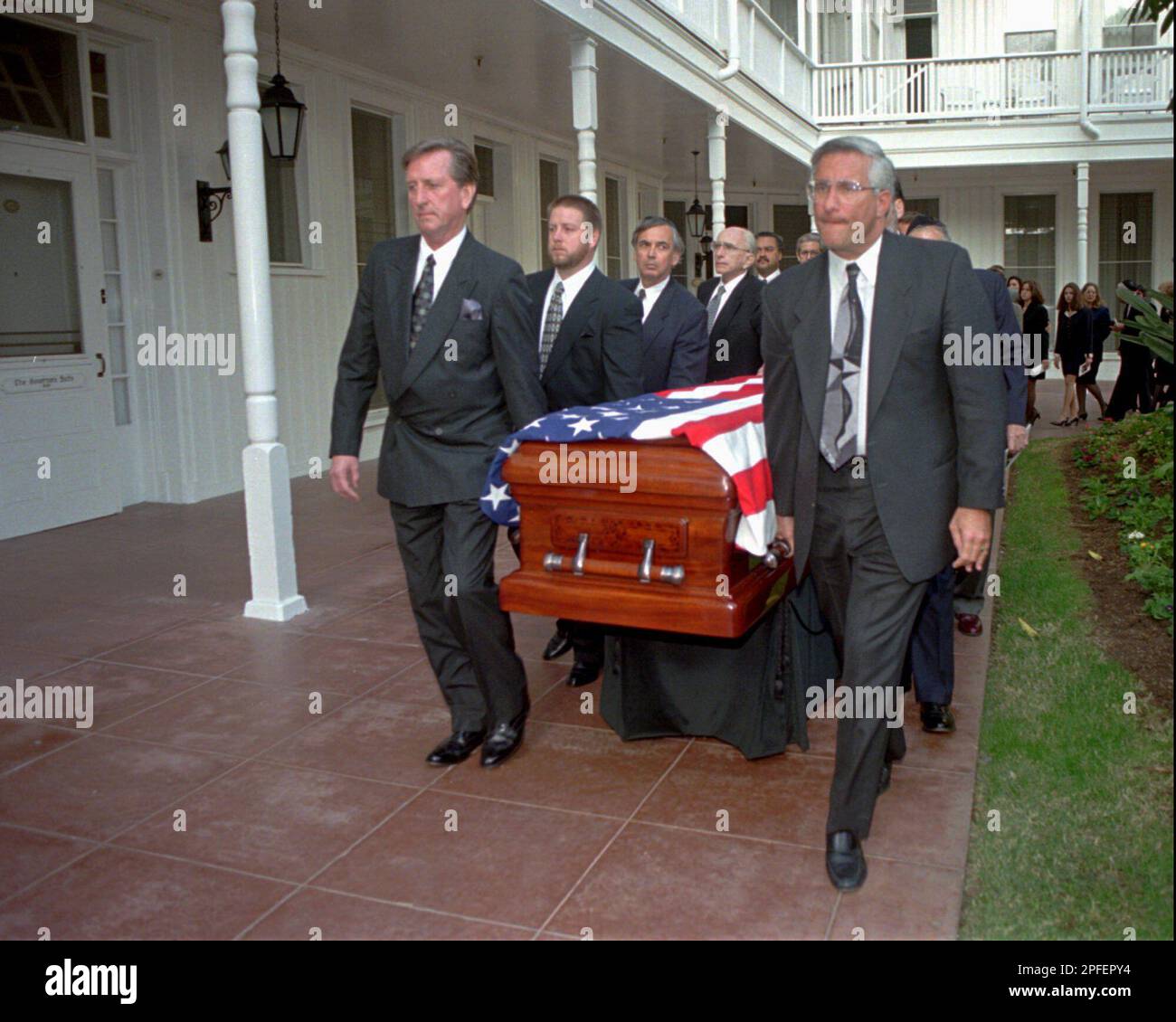 Pallbearers carry the casket of U.S. Amabassador to Switzerland M ...