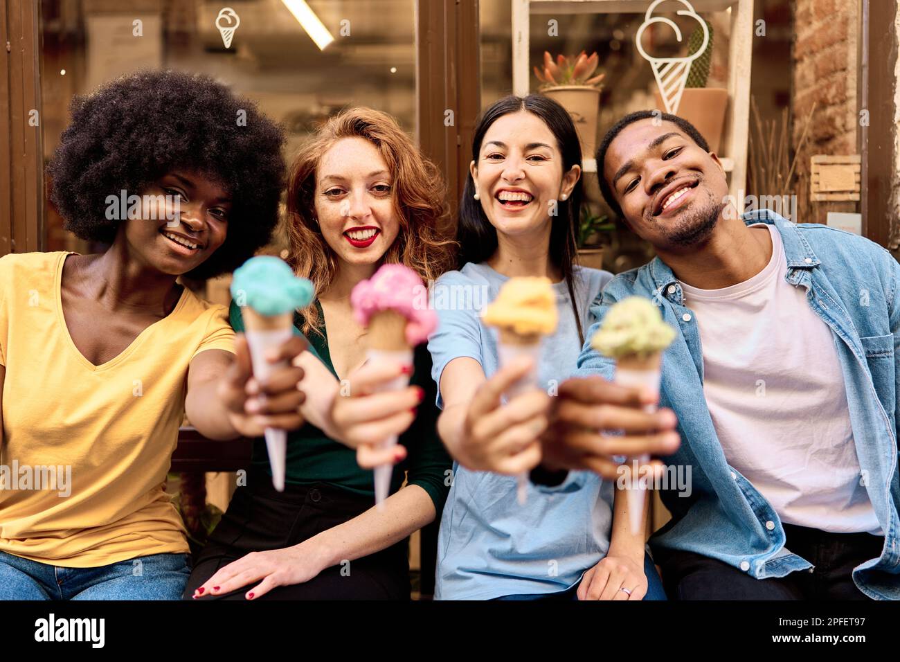 Vintage man eating ice cream hi-res stock photography and images - Alamy