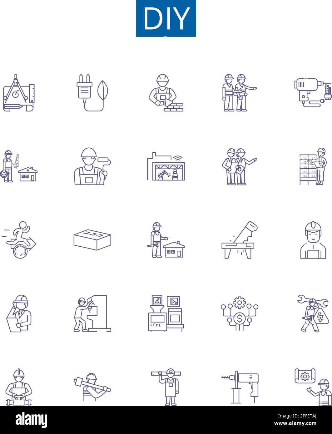 Diy line icons signs set. Design collection of DIY, Crafting ...