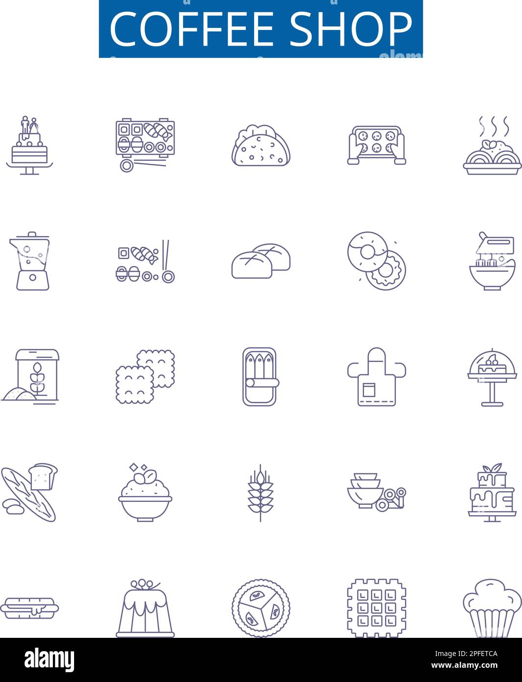Coffee shop line icons signs set. Design collection of Cafe, Espresso ... Coffee shop line icons signs set. Design collection of Cafe, Espresso ...