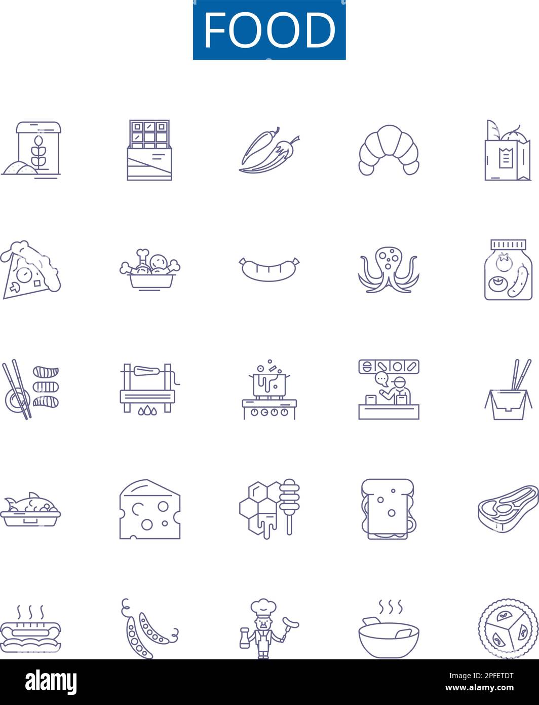Food line icons signs set. Design collection of Cuisine, Diet, Recipes ...