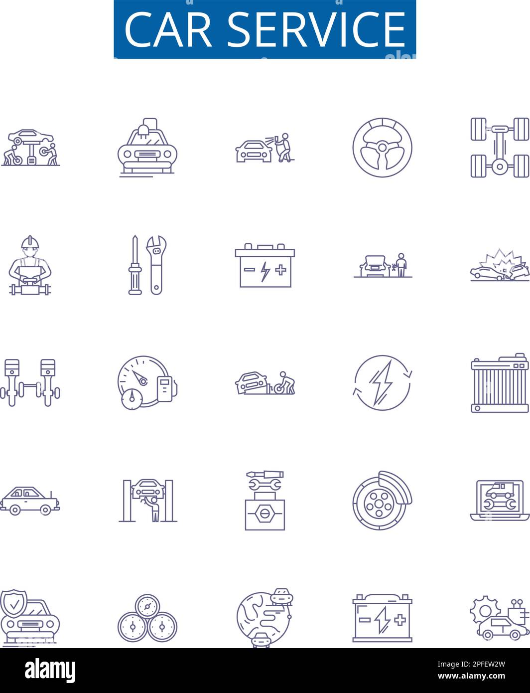 Car service line icons signs set. Design collection of Automotive ... Car service line icons signs set. Design collection of Automotive ...