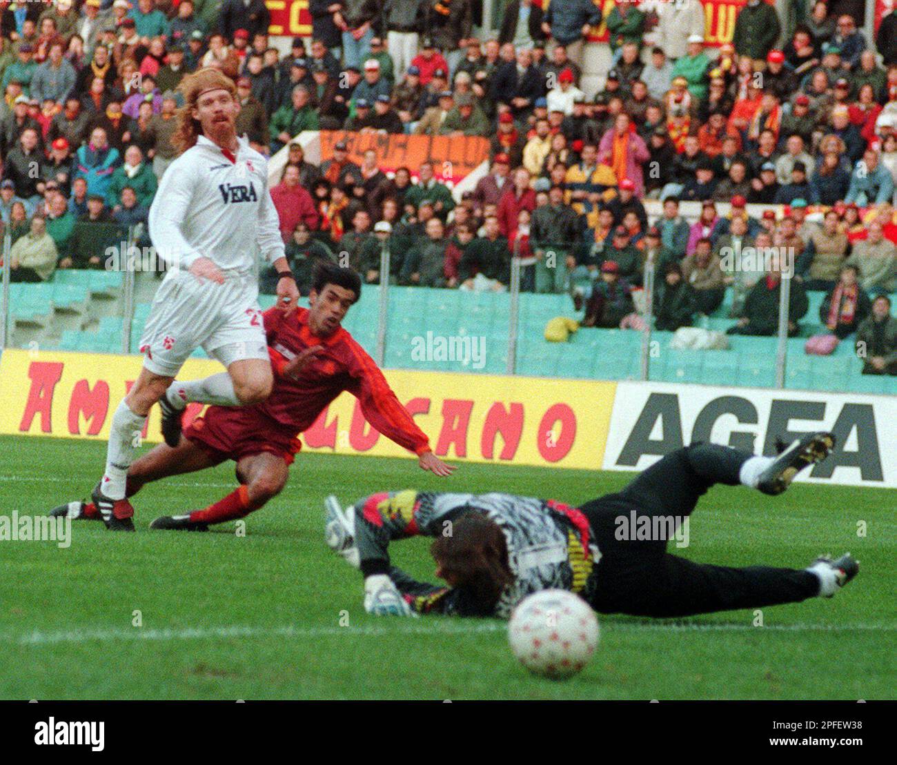 Daniel Fonseca of Uruguay, second from left, scores the second goal for ...