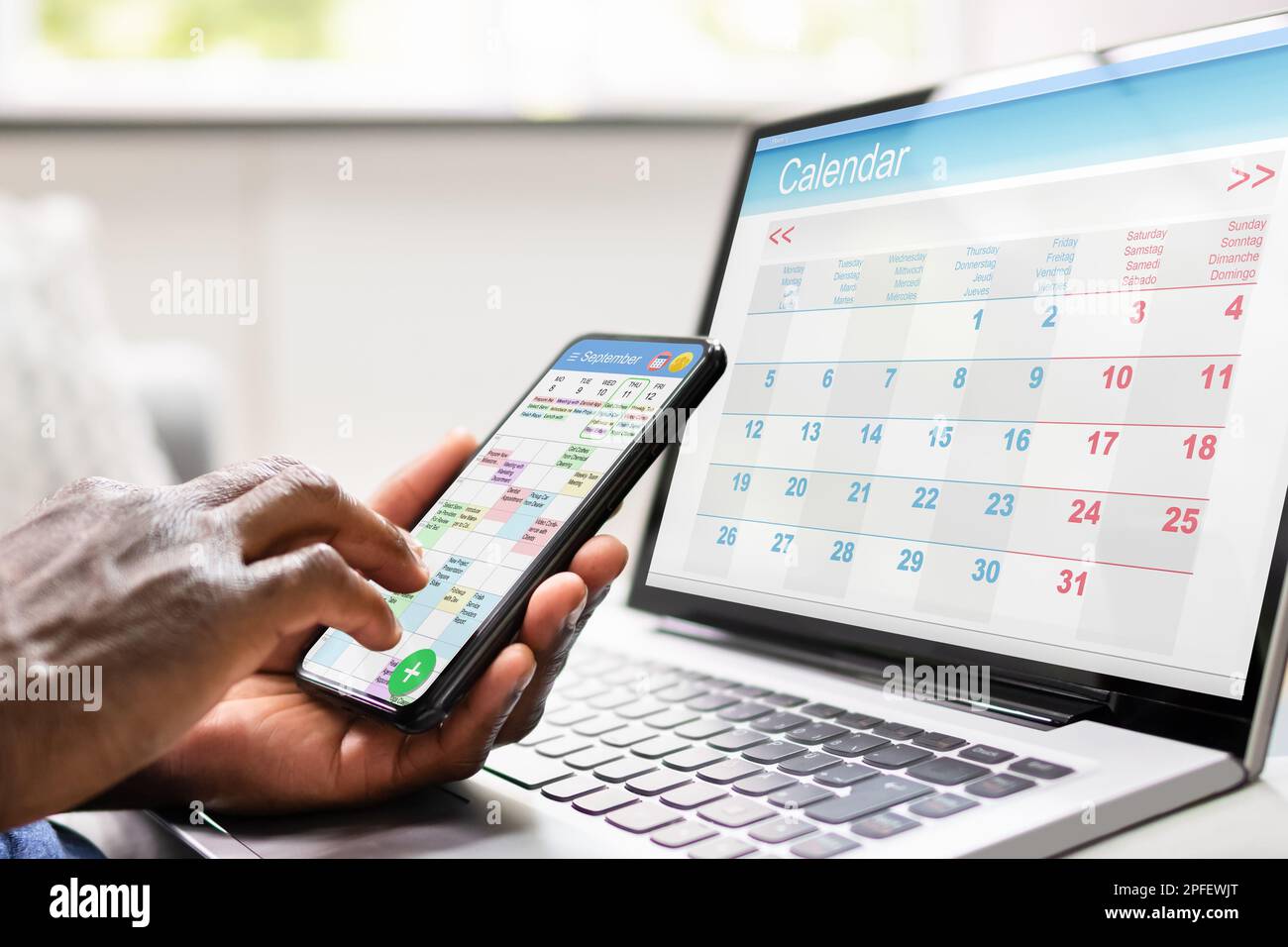 Appointment Schedule Planner And Date Calendar On Laptop And Phone ...