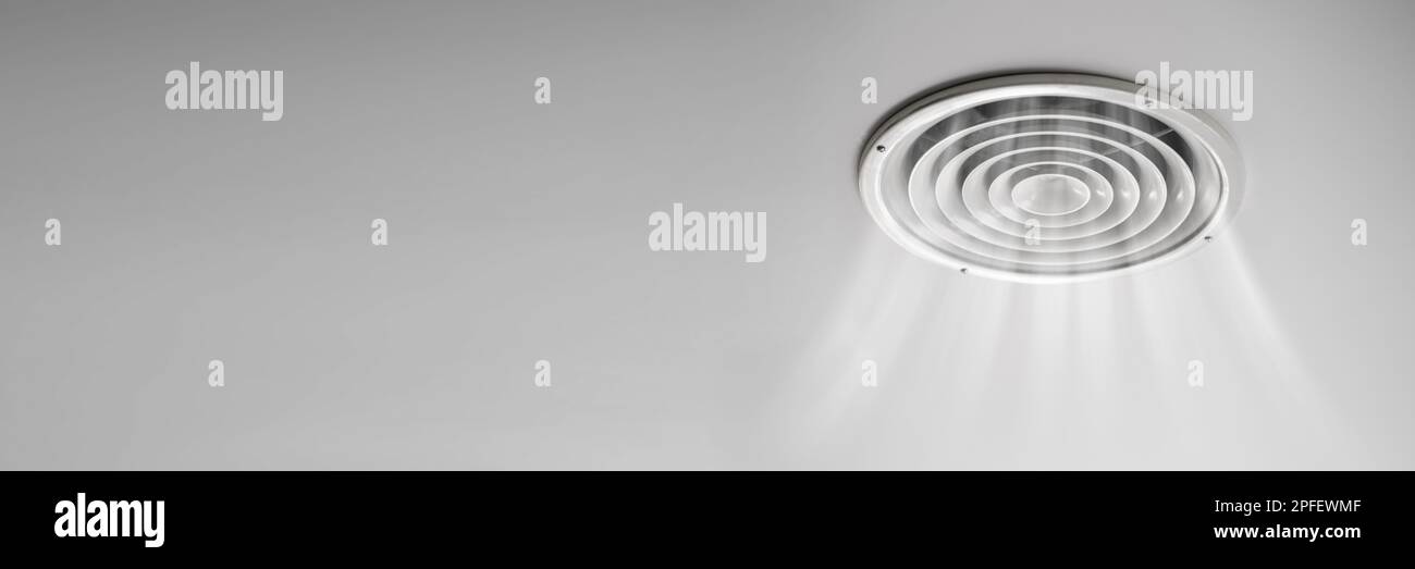 Home Room Ceiling Ventilation. Modern Interior Air Vent Stock Photo - Alamy