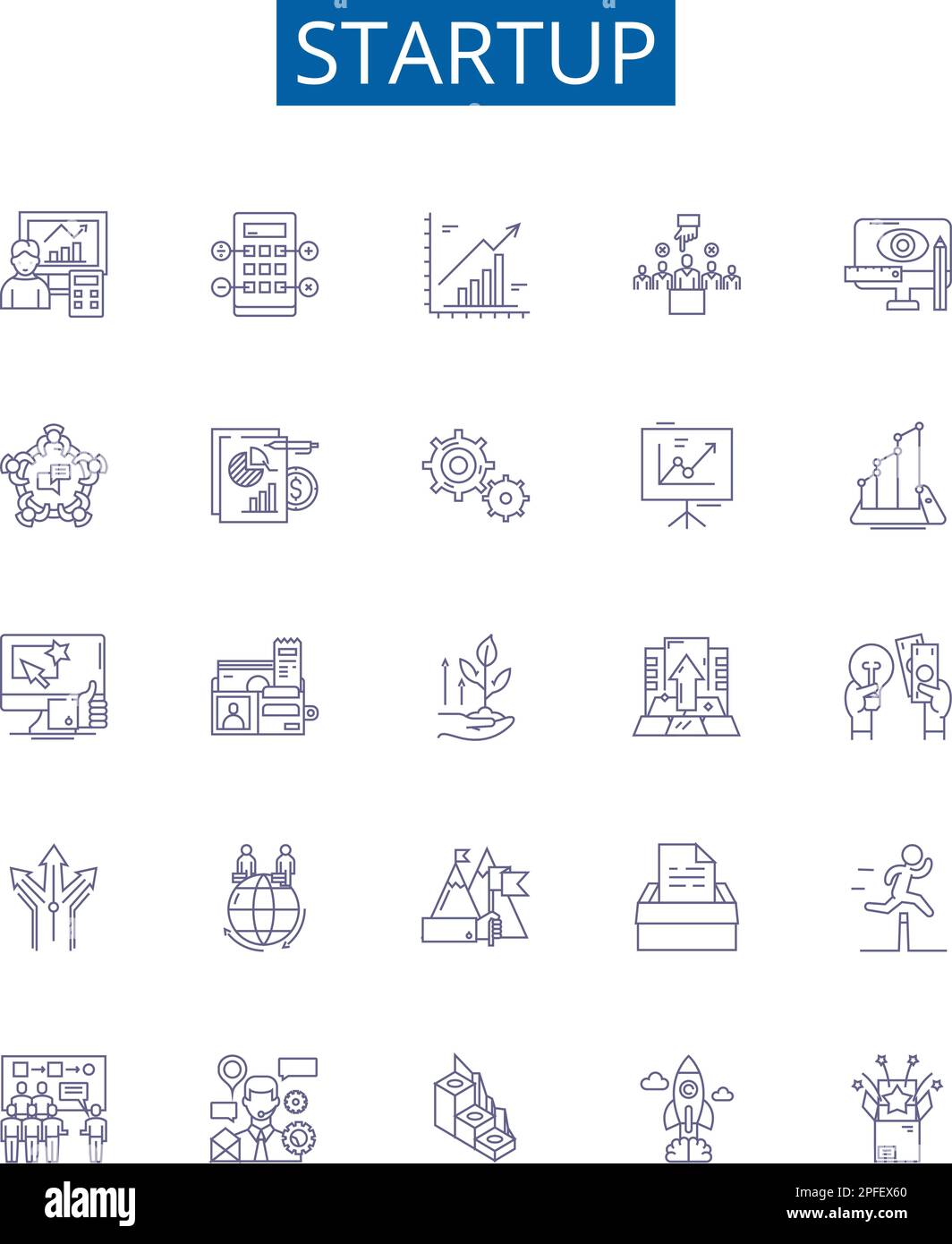 Startup line icons signs set. Design collection of Entrepreneur, Founding, Launch, Business ...