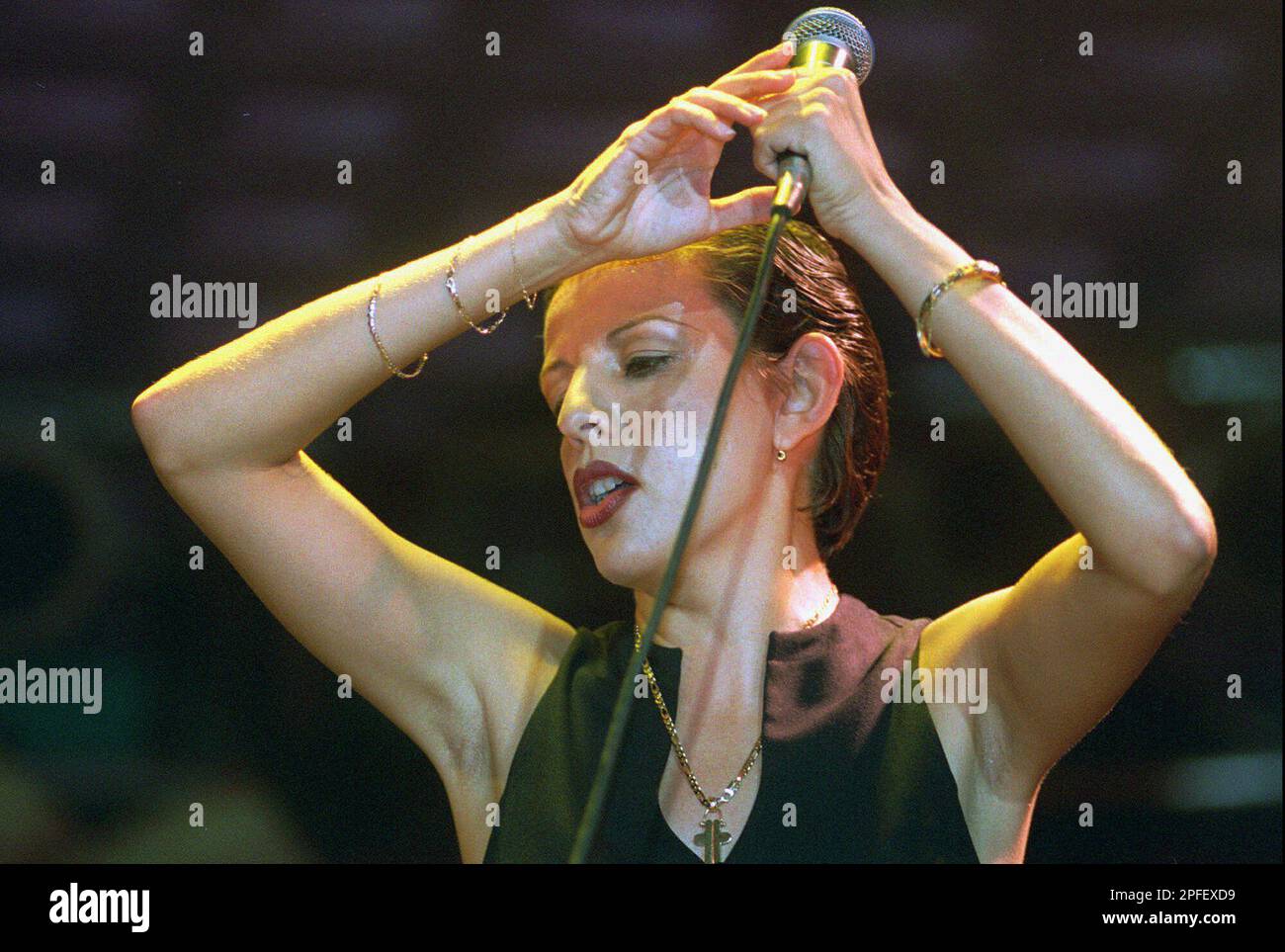 Cuban salsa singer Albita Rodriguez sings as she presents her new album ...