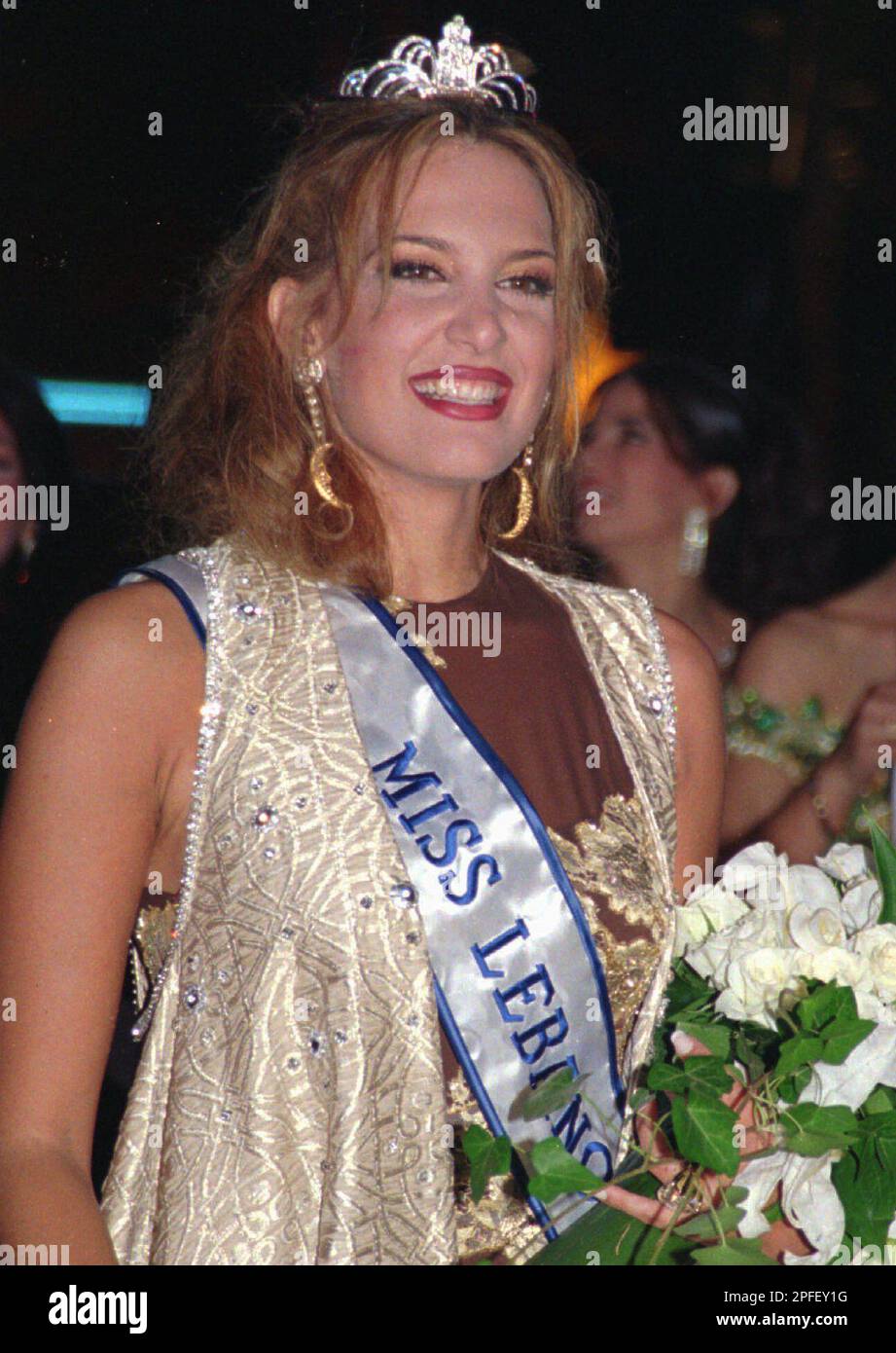Dina Azar, 22, the winner of the Miss Lebanon contest late Tuesday Aug ...