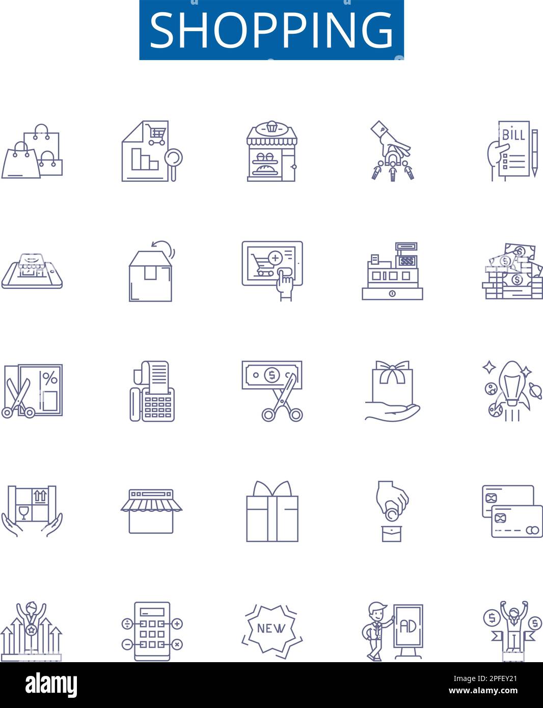 Shopping line icons signs set. Design collection of Shopping, Buying, Purchasing, Retail, Outlet ...