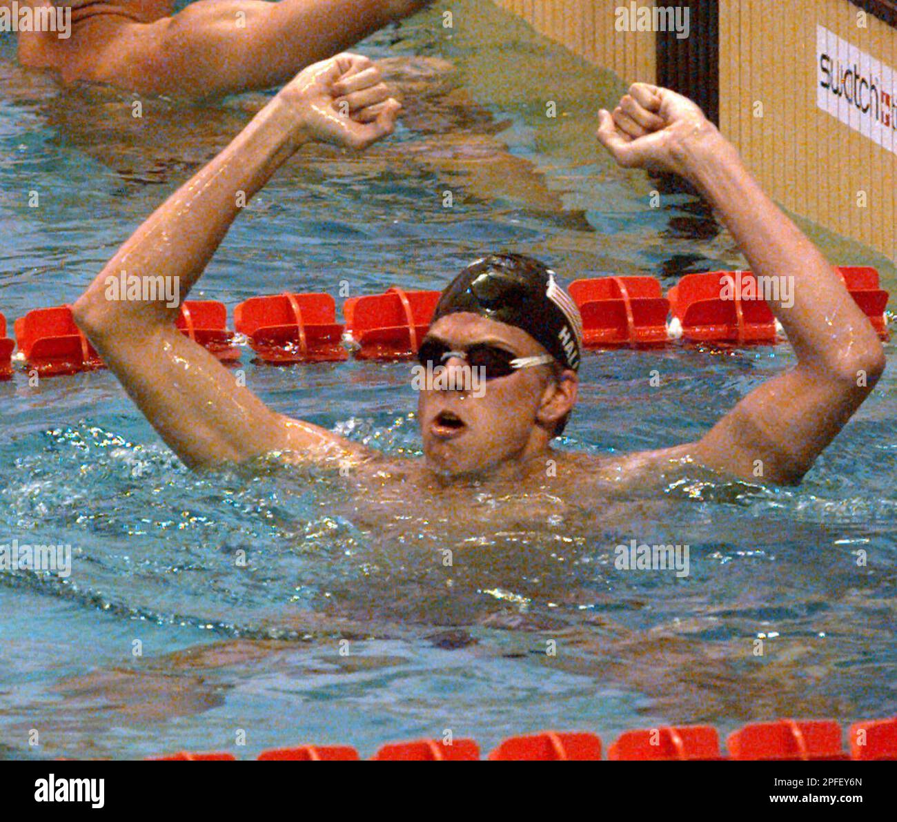 Gary Hall, the United State's 4 x100-meter freestyle relay anchor ...