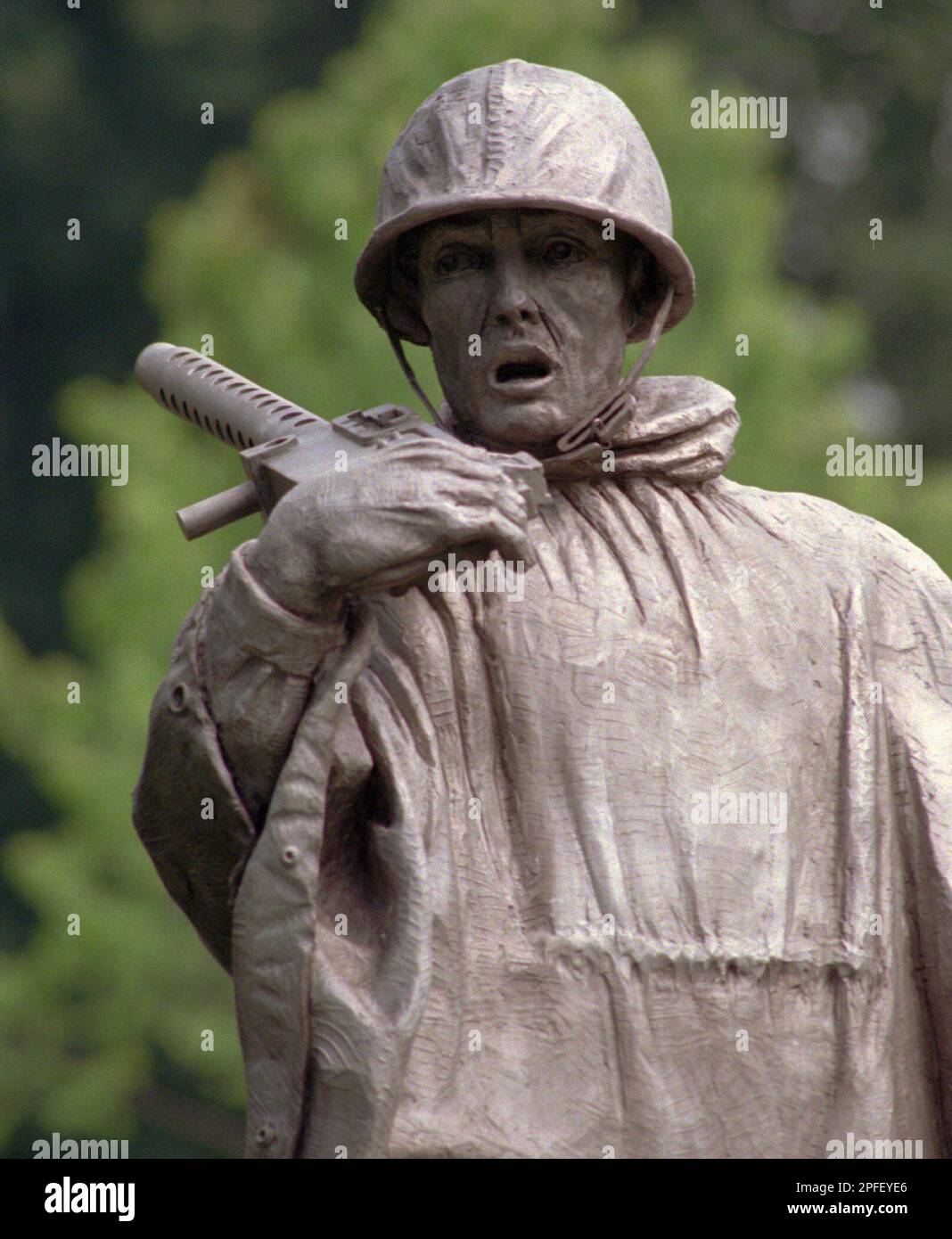 One of the 19 statues at the Korean War Veterans Memorial, Monday July ...