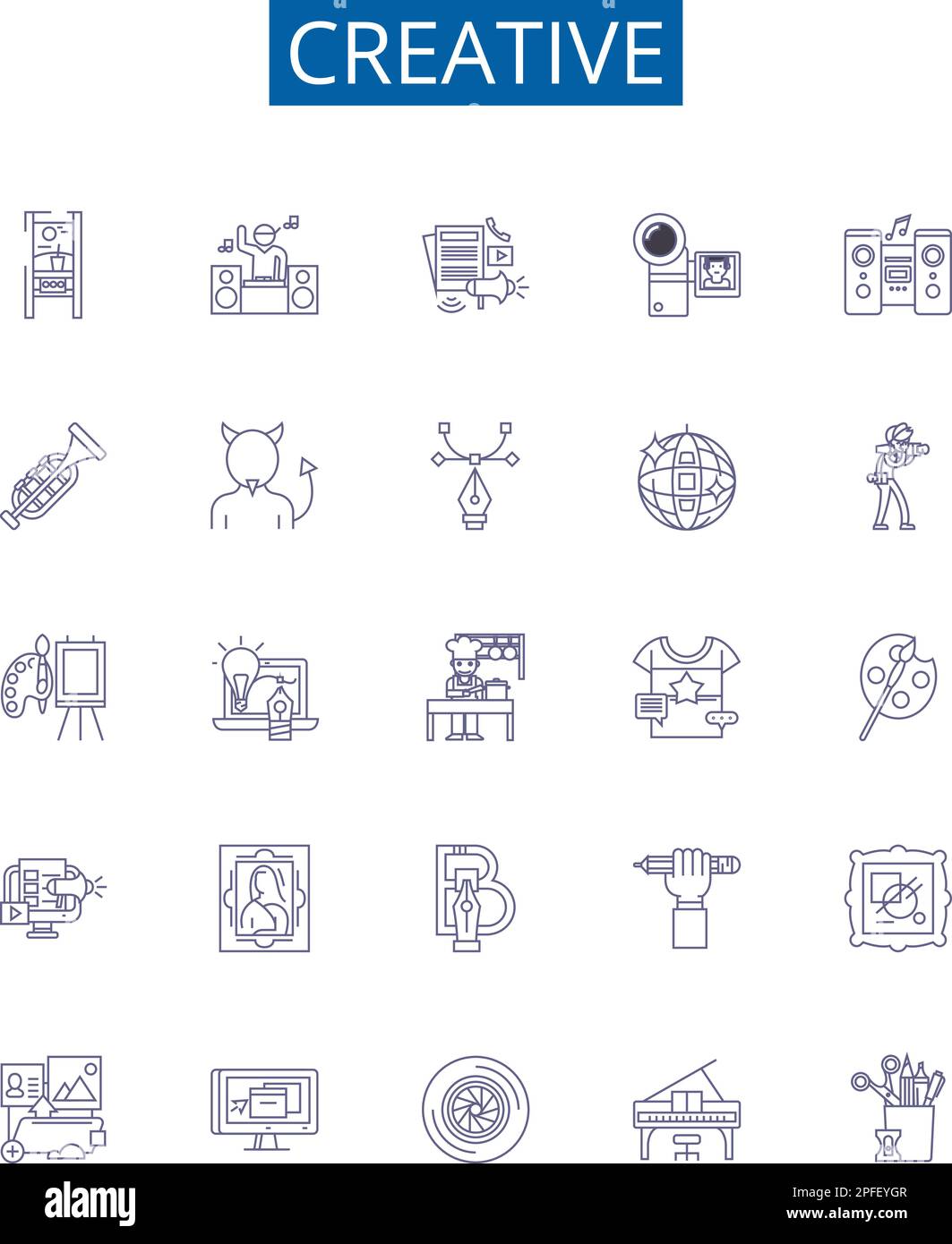 Creative line icons signs set. Design collection of Innovative ...