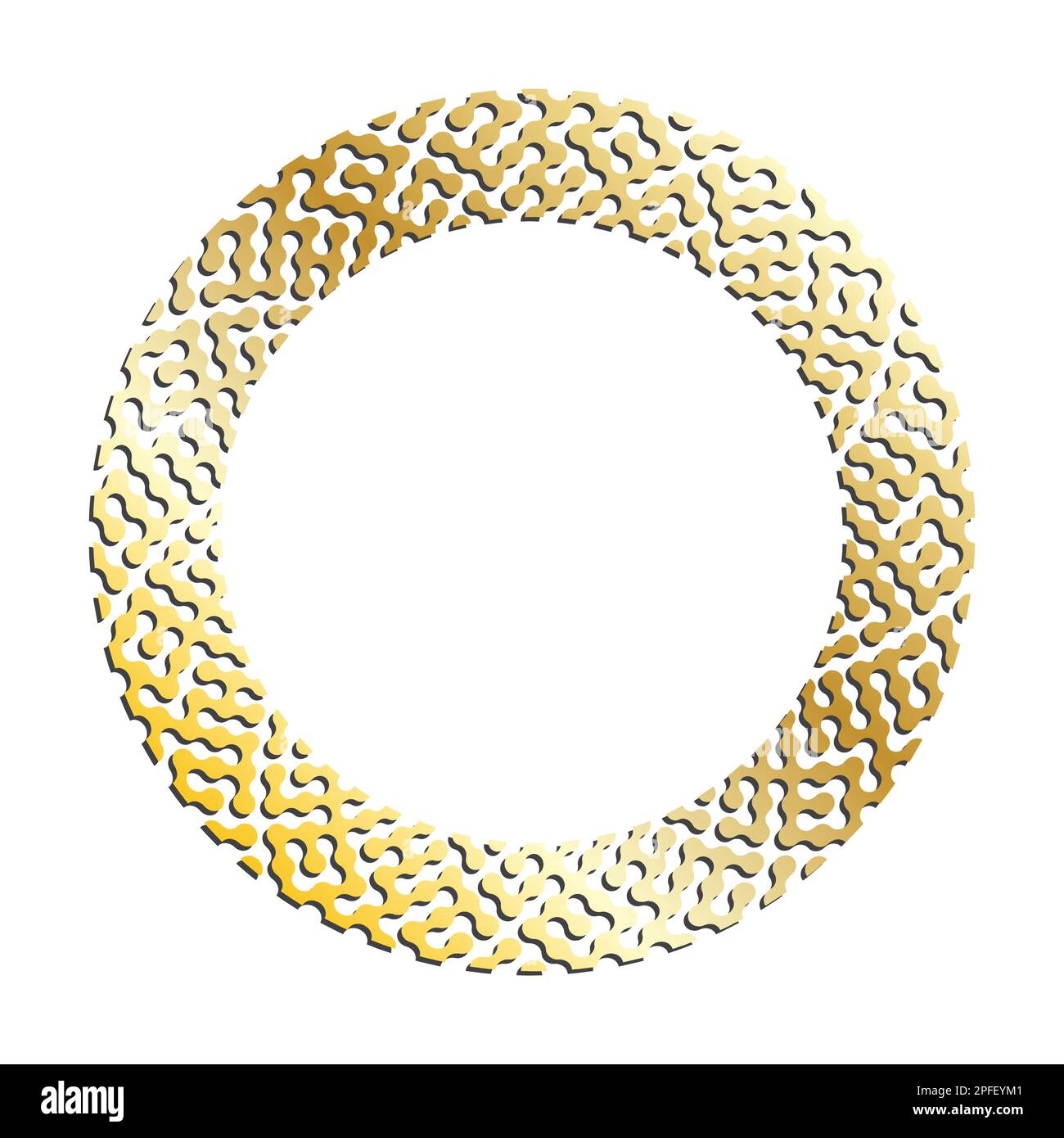 Golden wide round abstract geometric fractal PUZZLE frames for ...
