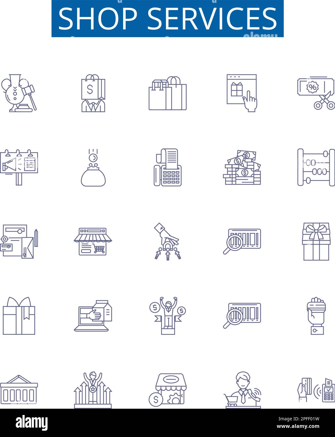 Shop services line icons signs set. Design collection of Retail ...