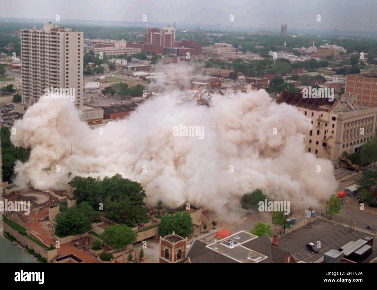 A dust cloud covers an area of downtown Oklahoma City, Tuesday, May 23 ...