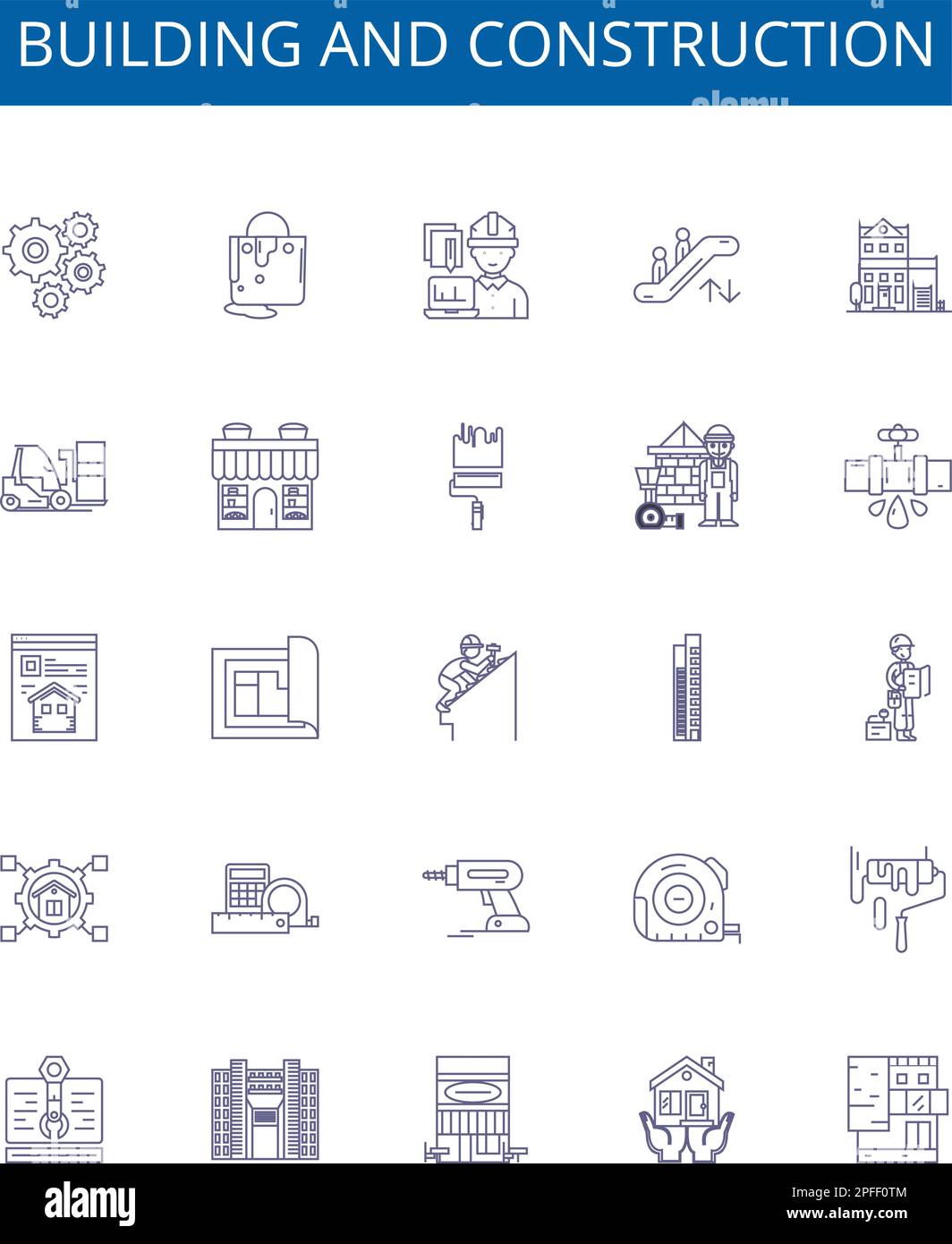 Building and construction line icons signs set. Design collection of ... Building and construction line icons signs set. Design collection of ...