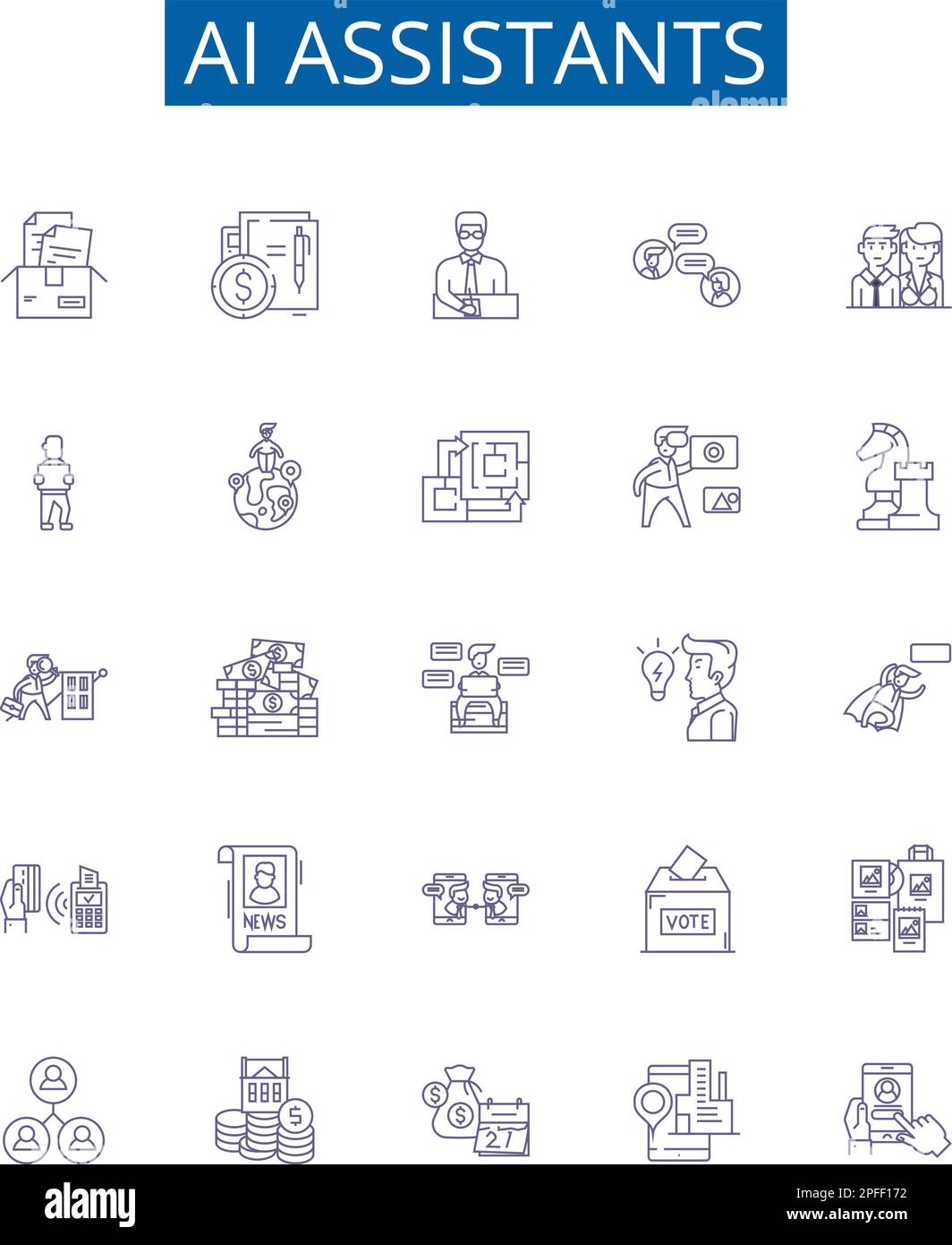 Ai assistants line icons signs set. Design collection of AI, assistants ... Ai assistants line icons signs set. Design collection of AI, assistants ...