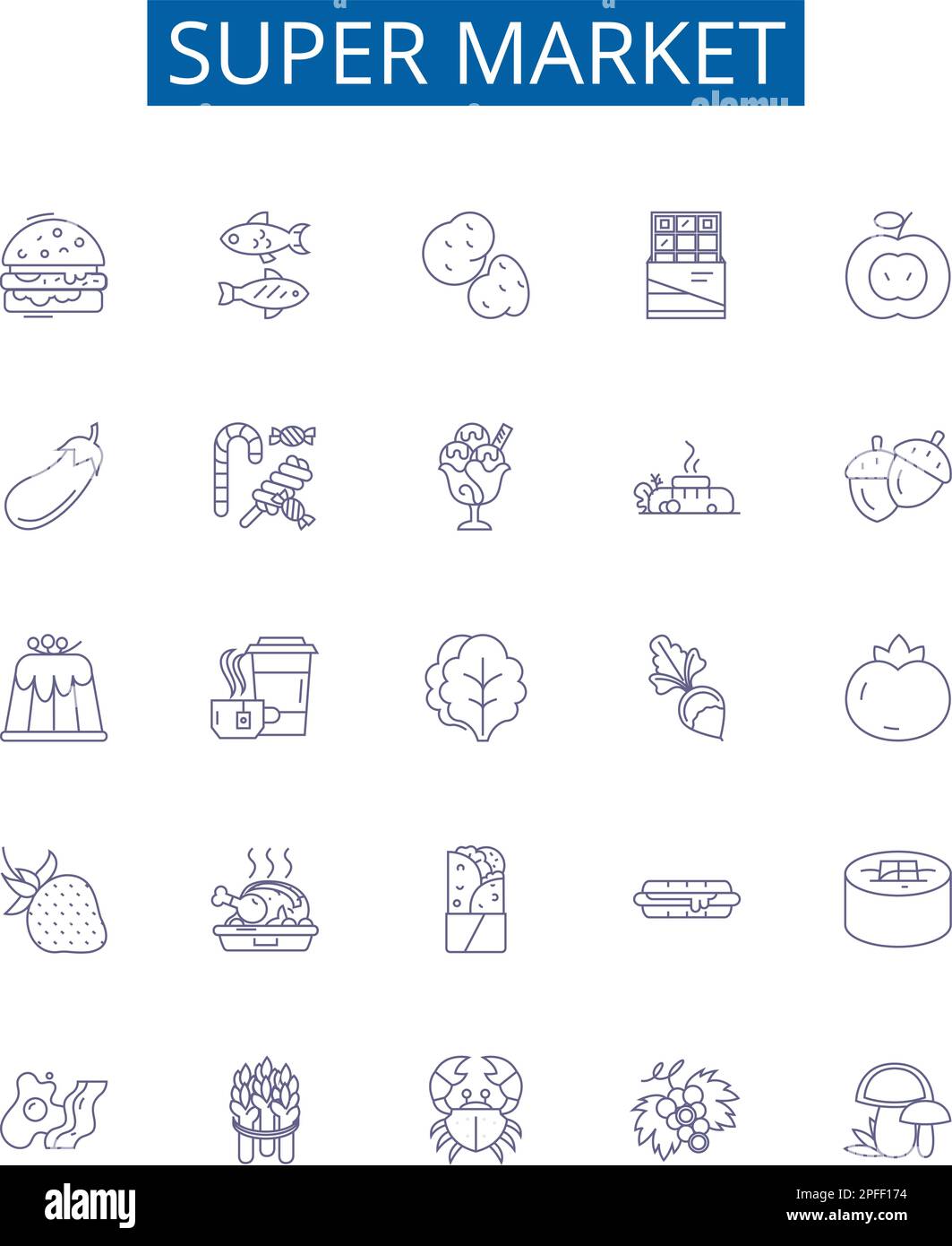 Super market line icons signs set. Design collection of Grocery, Store ...