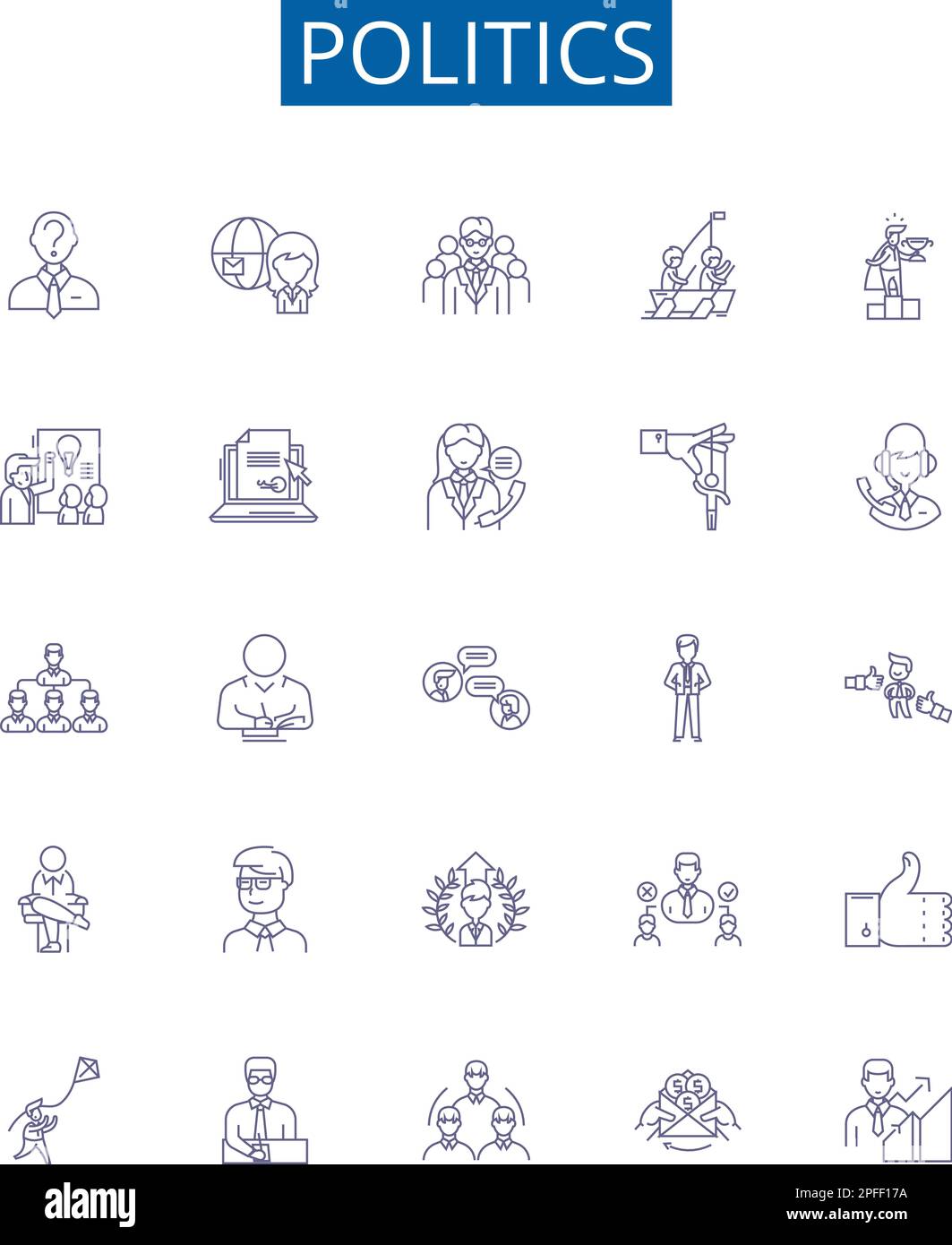 Politics line icons signs set. Design collection of Politics, Governance, Diplomacy, Statecraft ...