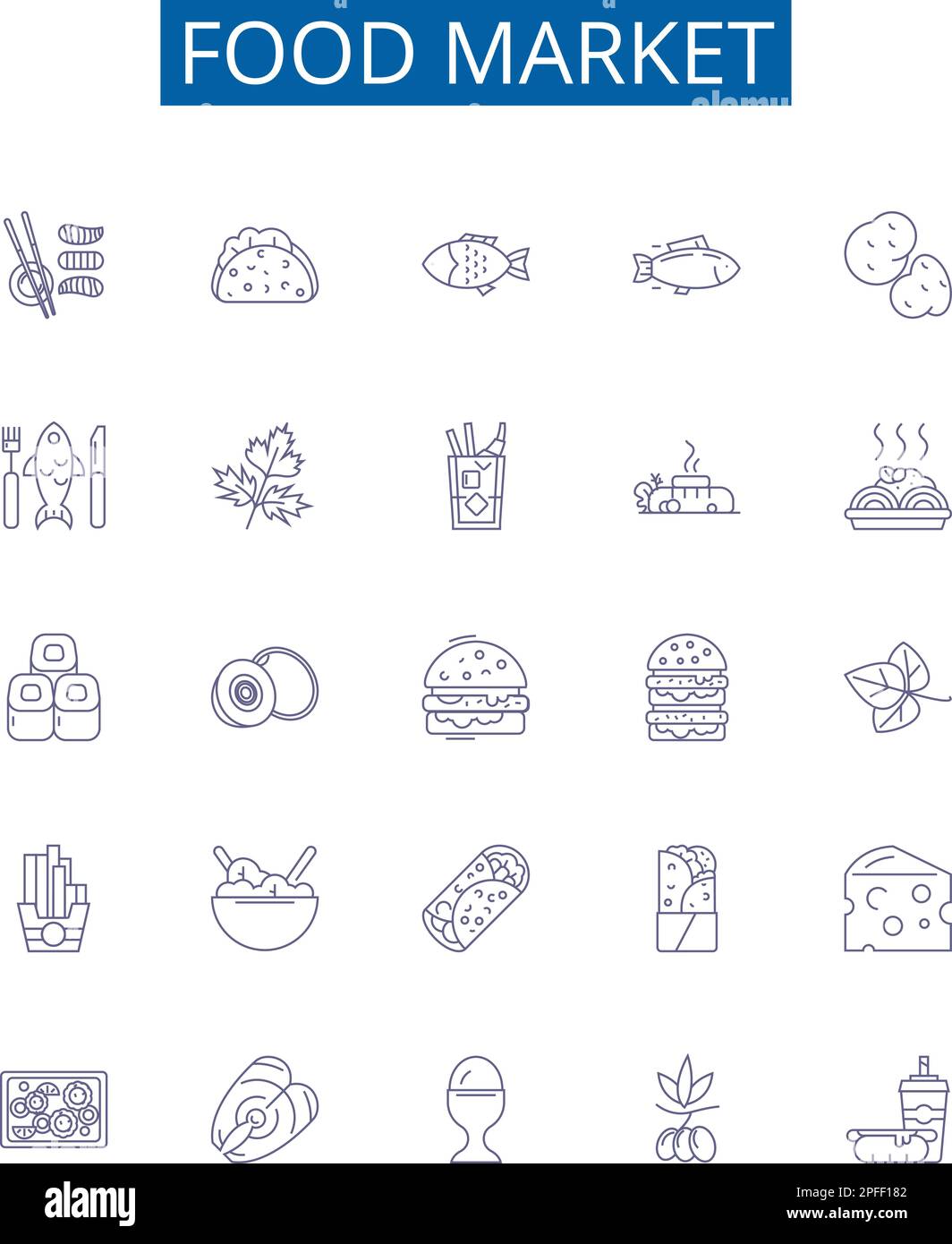 Food market line icons signs set. Design collection of Grocery ...