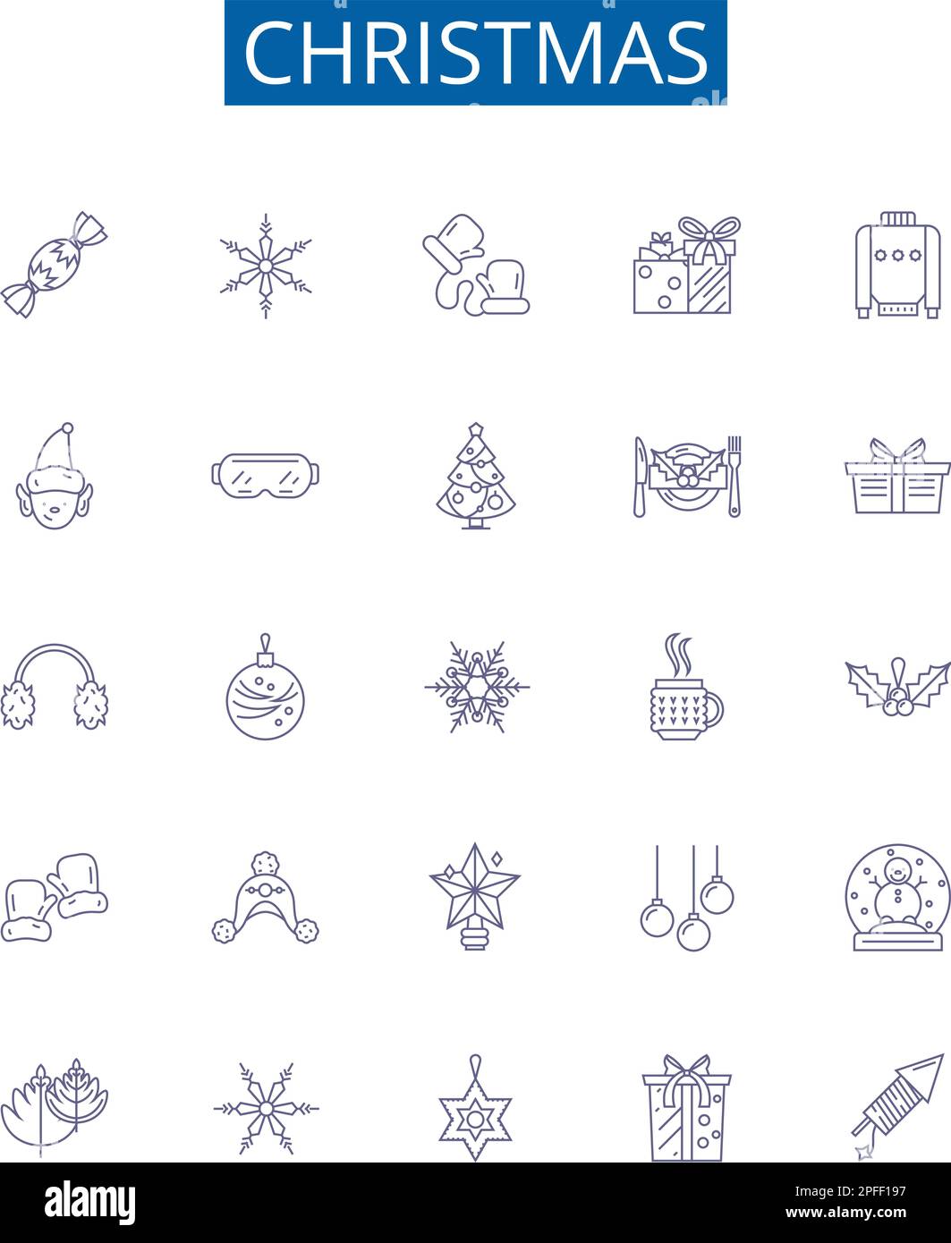 Christmas line icons signs set. Design collection of Yule, Noel, Santas ...