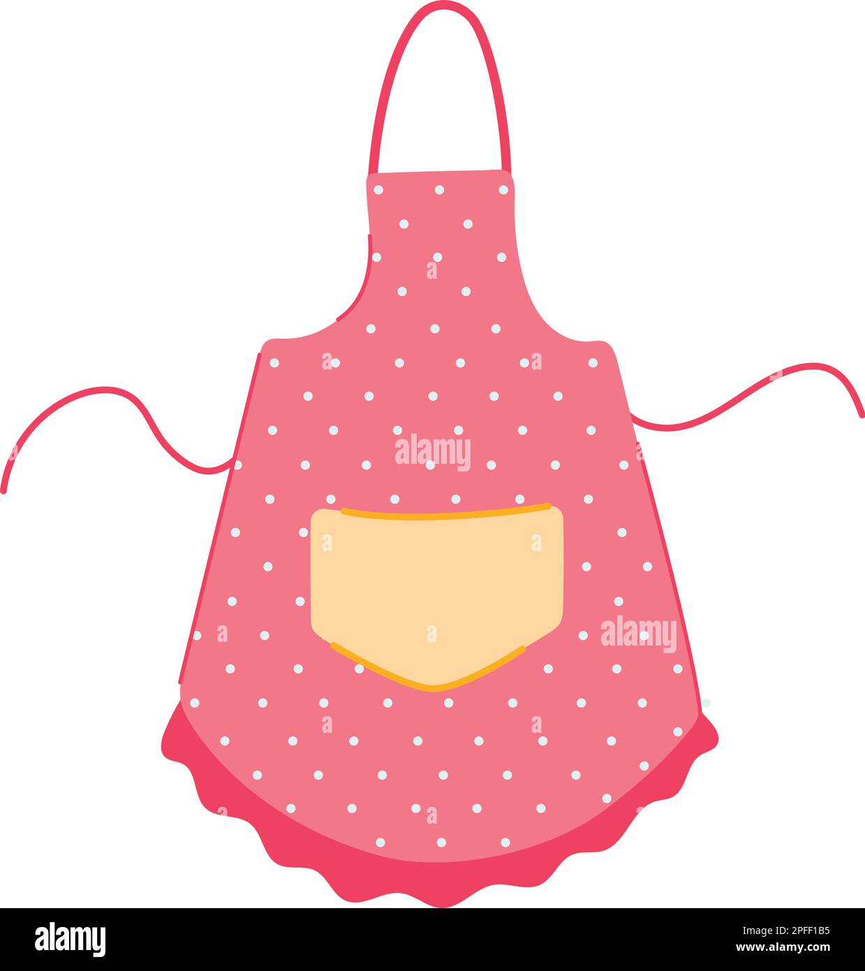 fabric apron kitchen cartoon vector illustration Stock Vector Image ...