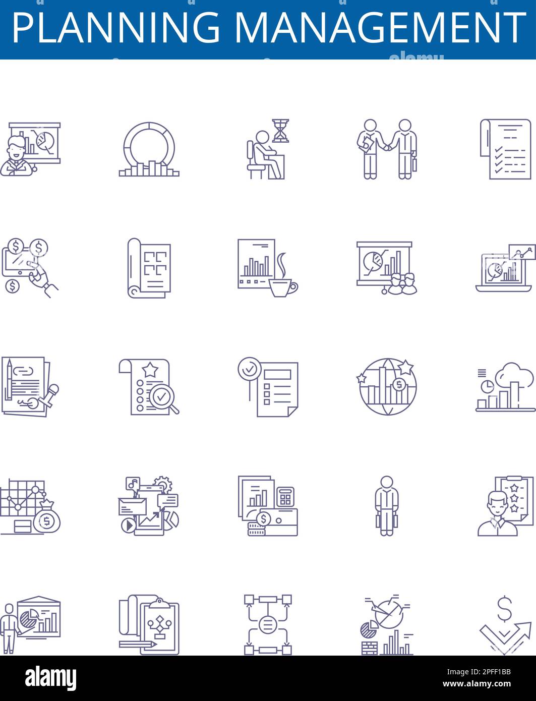 Planning management line icons signs set. Design collection of Planning ... Planning management line icons signs set. Design collection of Planning ...