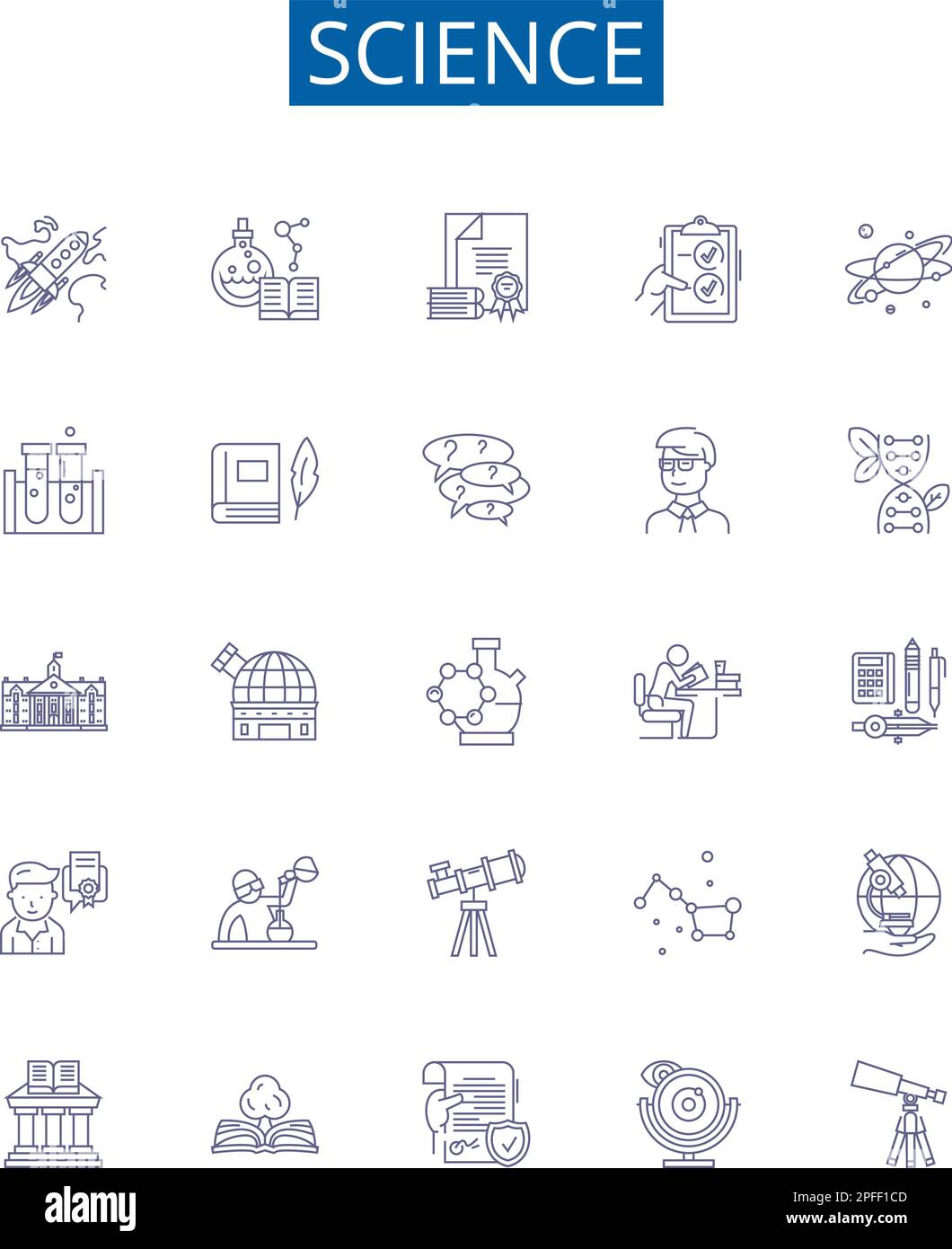 Science line icons signs set. Design collection of Science, Research ...