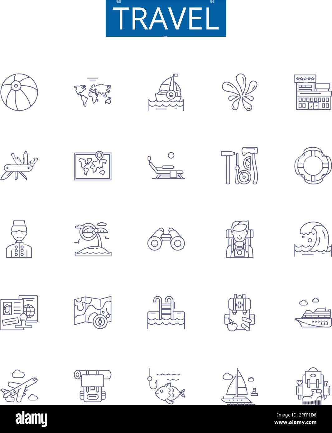 Travel line icons signs set. Design collection of Tour, Vacation, Trip ...