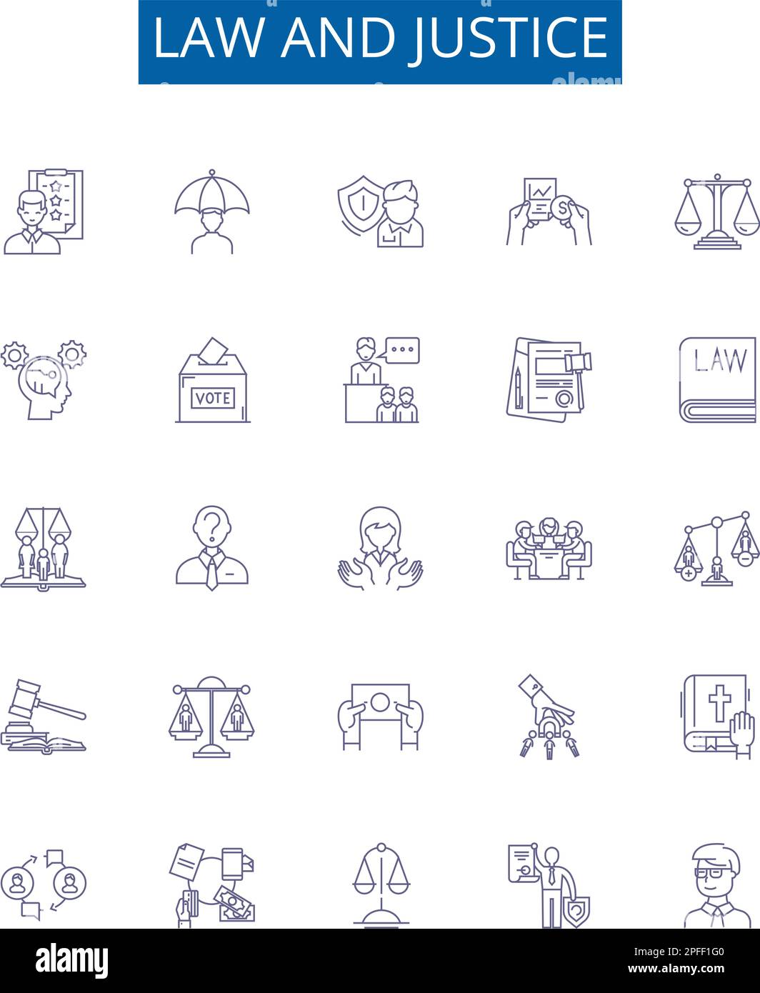 Law and justice line icons signs set. Design collection of Law, Justice ...