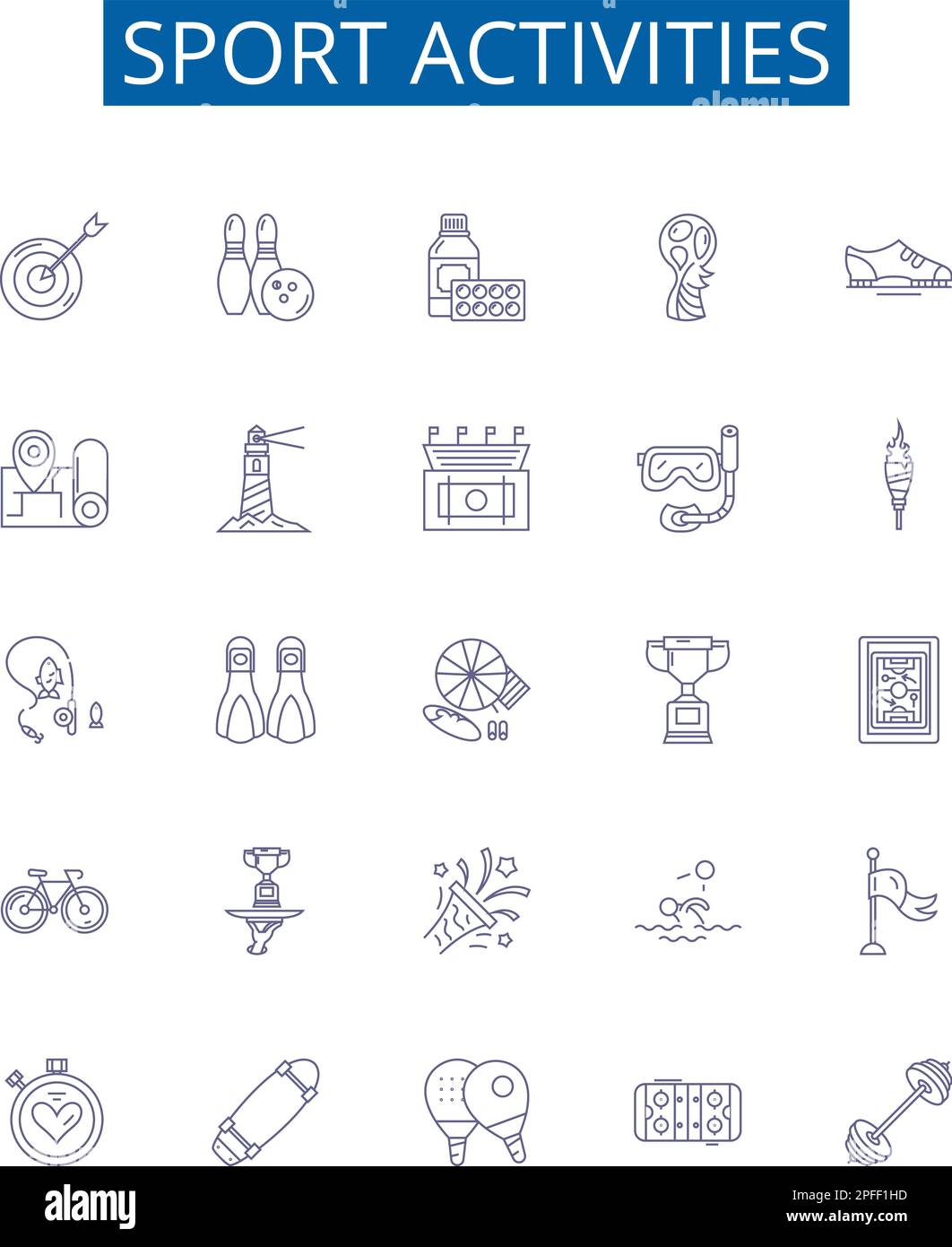 Sport activities line icons signs set. Design collection of Athletics ...