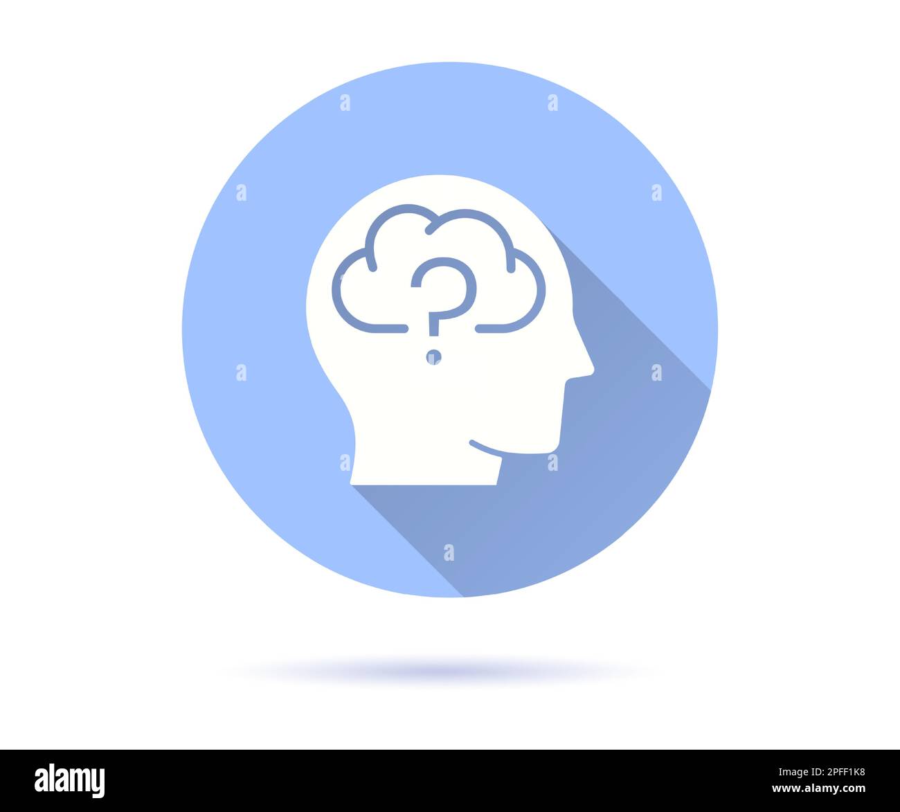 Memory impairment icon. Simple illustration with long shadow for ...