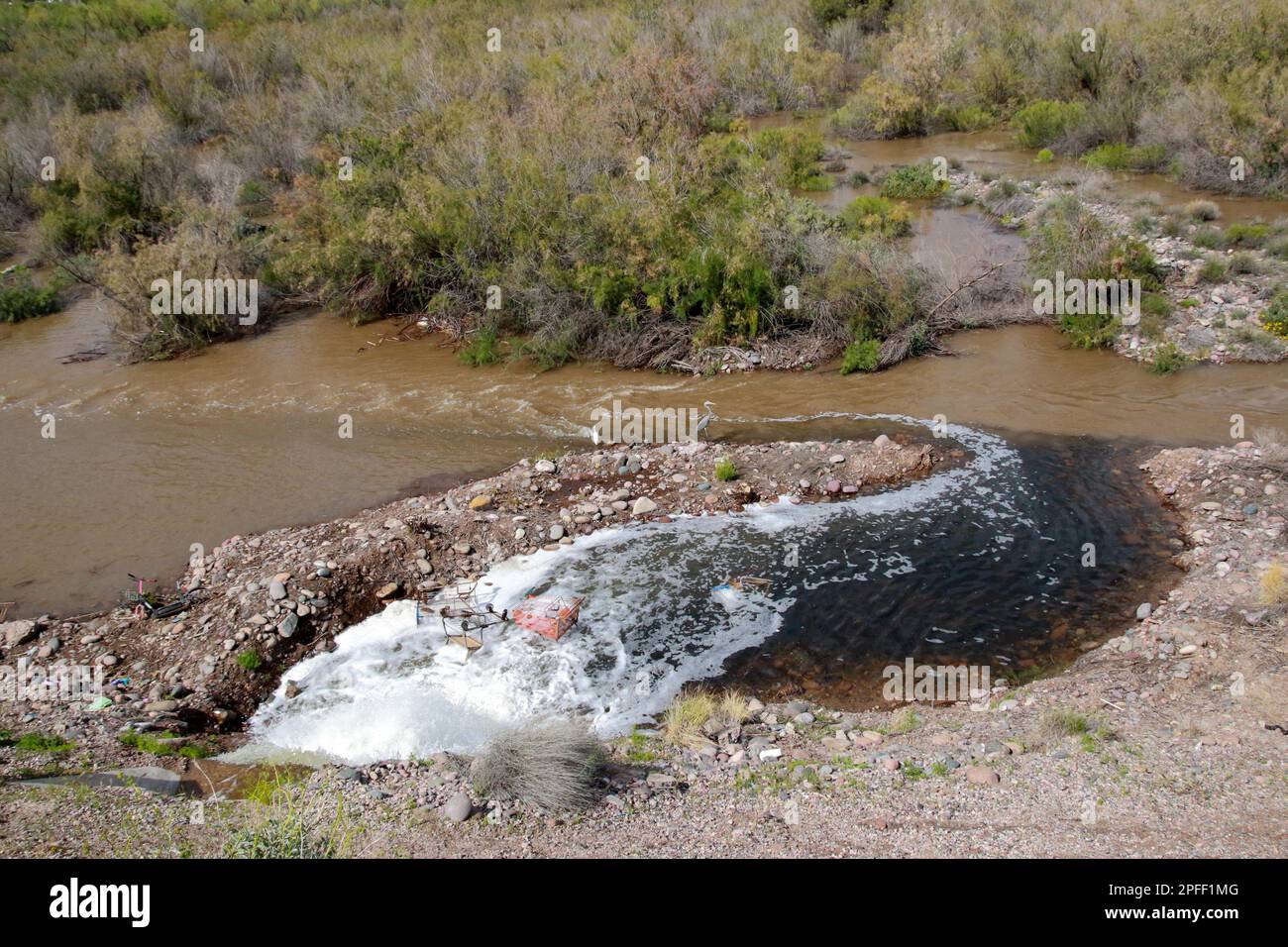 Water from storm drains gets released into the Salt River in Mesa ...
