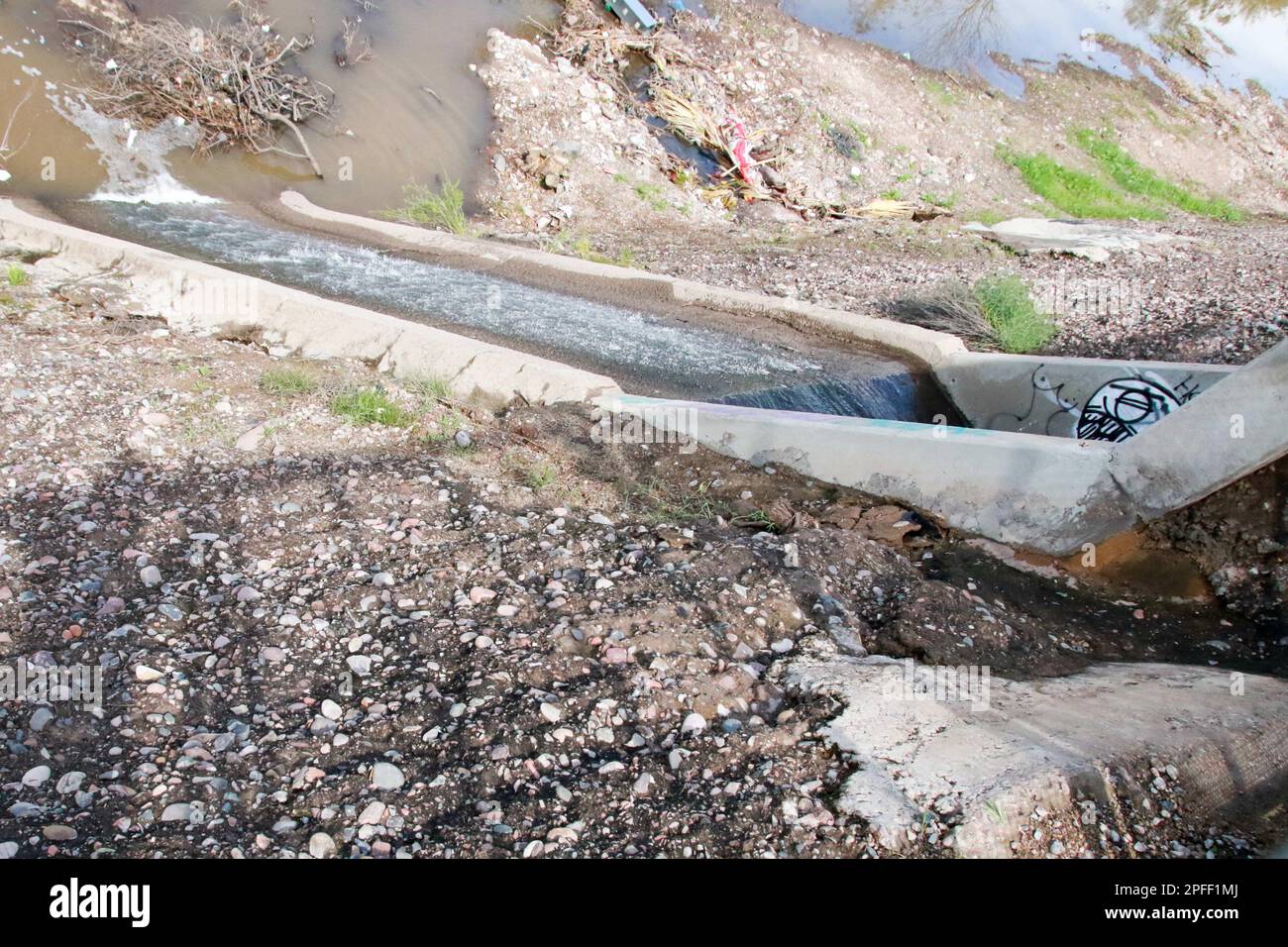 Water from storm drains gets released into the Salt River in Mesa ...
